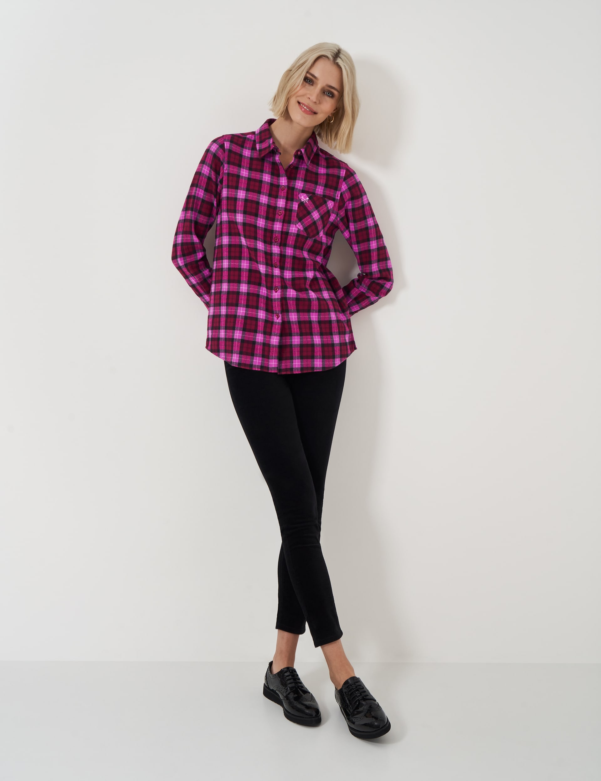 Pure Brushed Cotton Checked Shirt | Crew Clothing | M&S