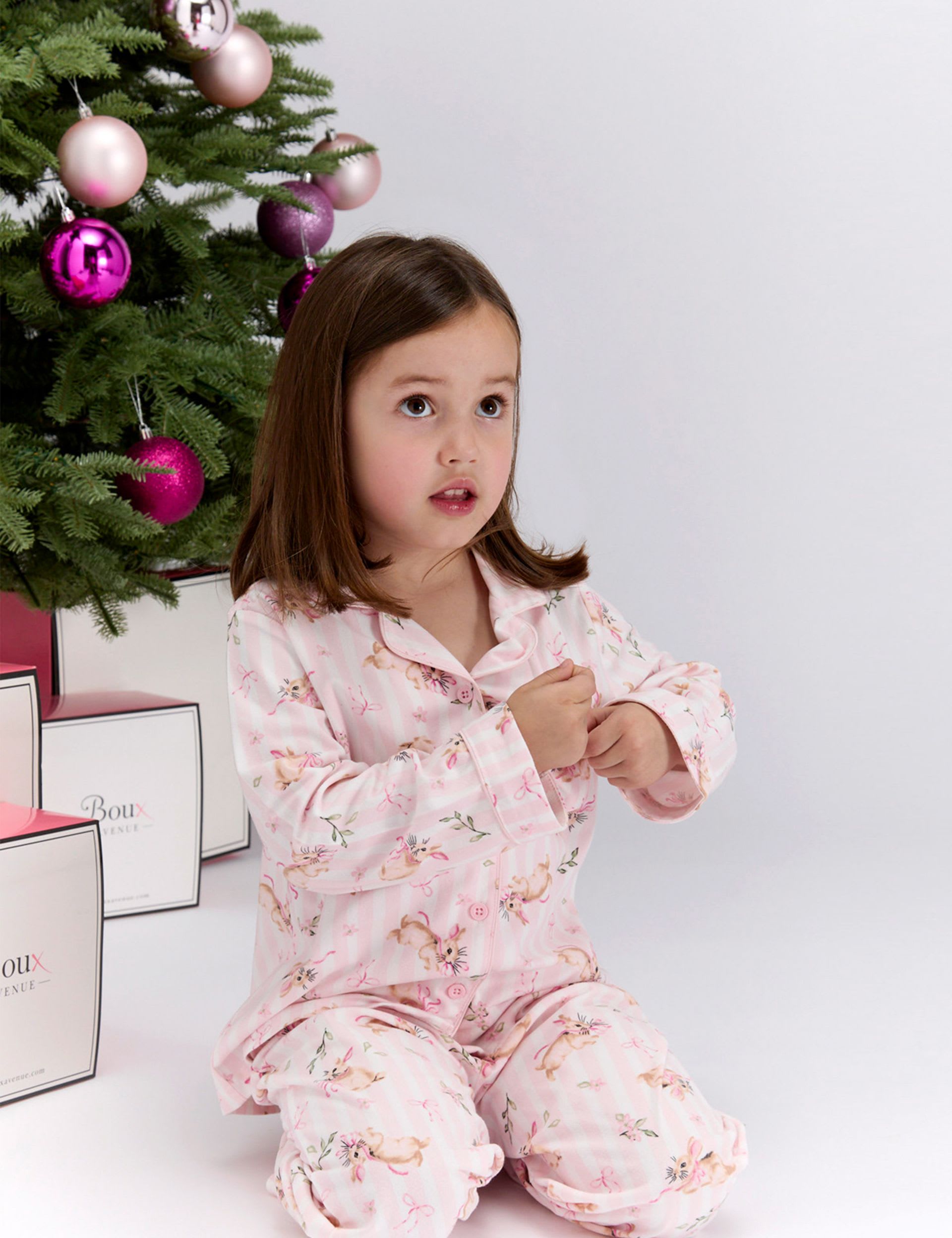 Bunny Print Christmas Family Pyjamas in a Bag (2-12 Yrs) | Boux Avenue ...