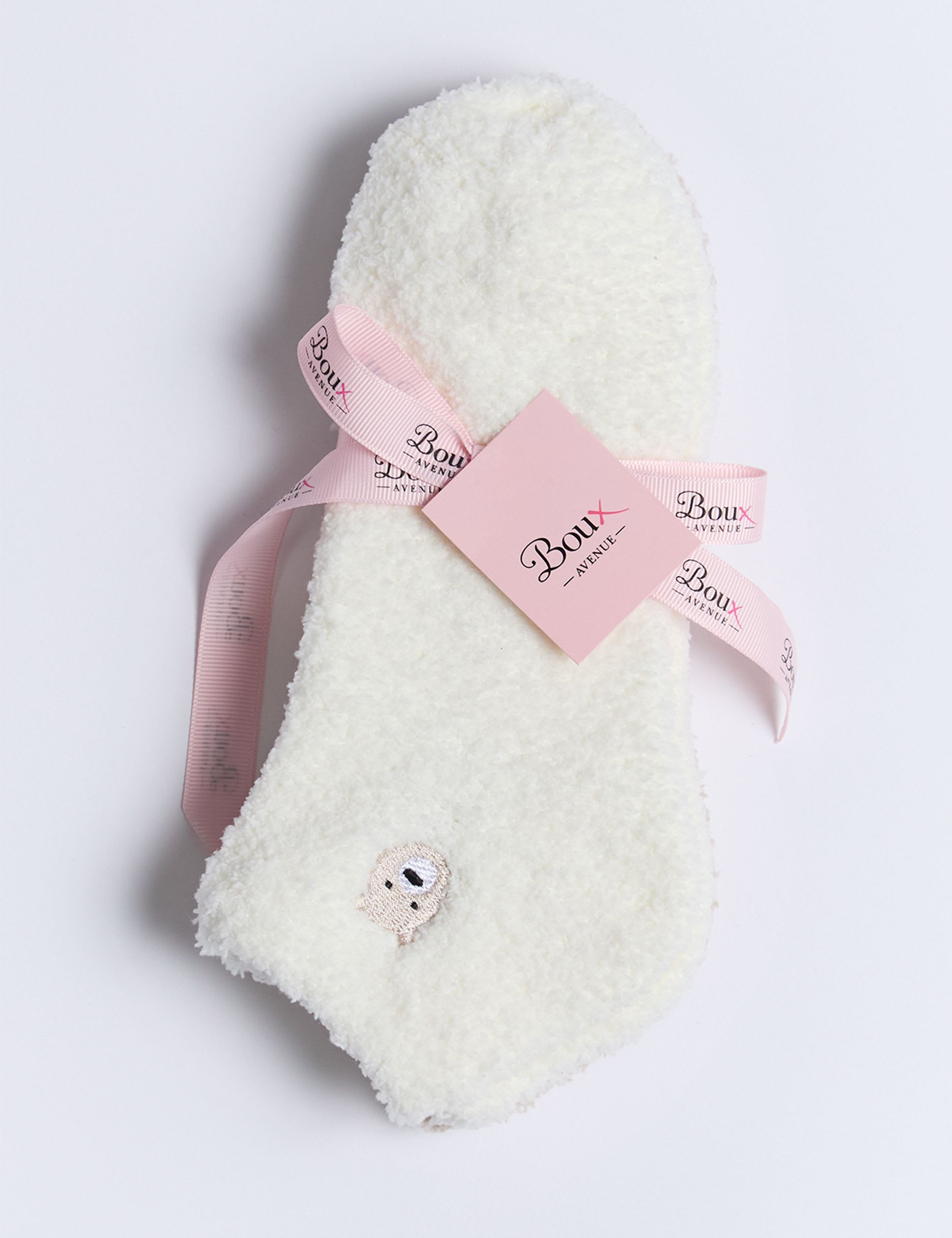 2pk Cosy Bear & Bow Trainer Fluffy Socks | Boux Avenue | M&S