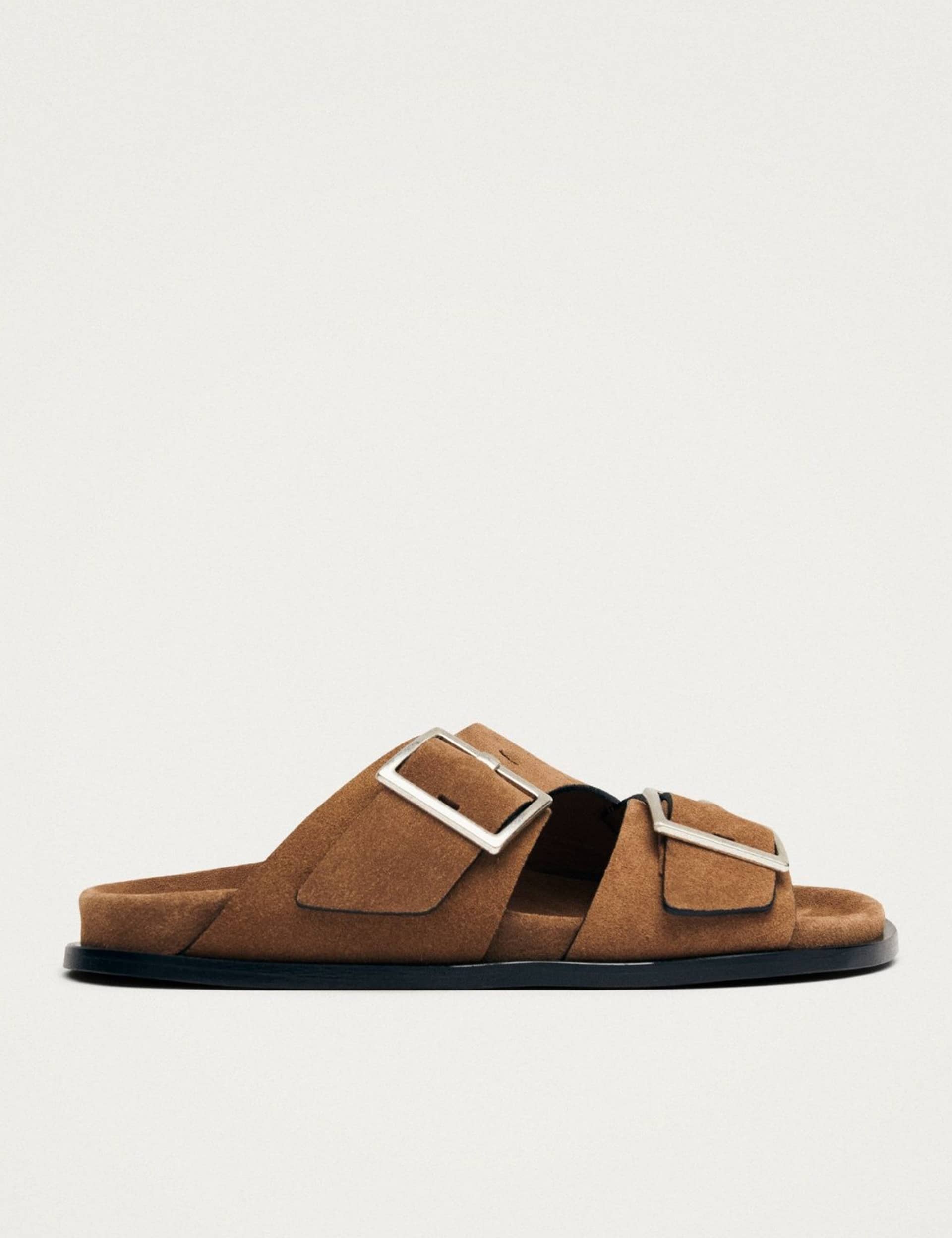 Suede Crossover Buckle Flat Sandals | Alohas | M&S