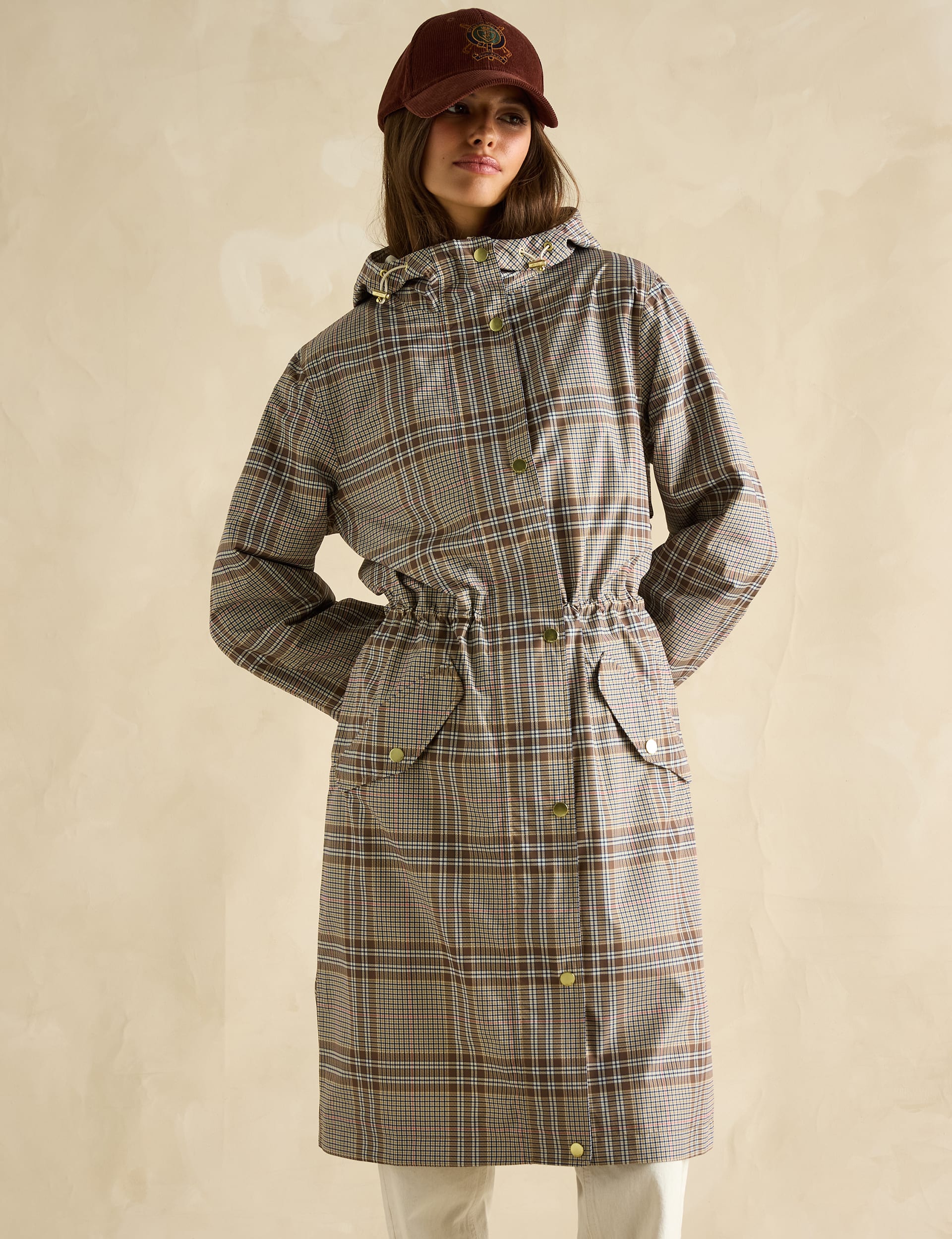 Waterproof Checked Hooded Raincoat | Joules | M&S