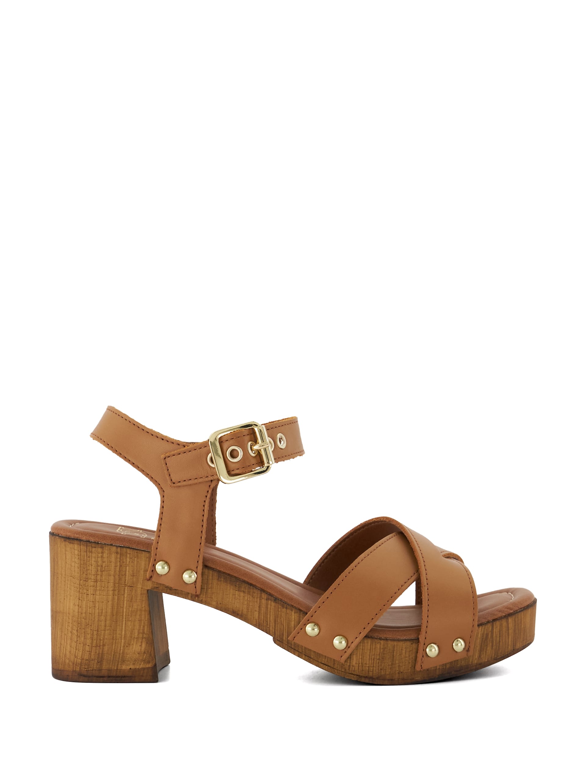 Leather Ankle Strap Block Heel Sandals | Dune London | M&S