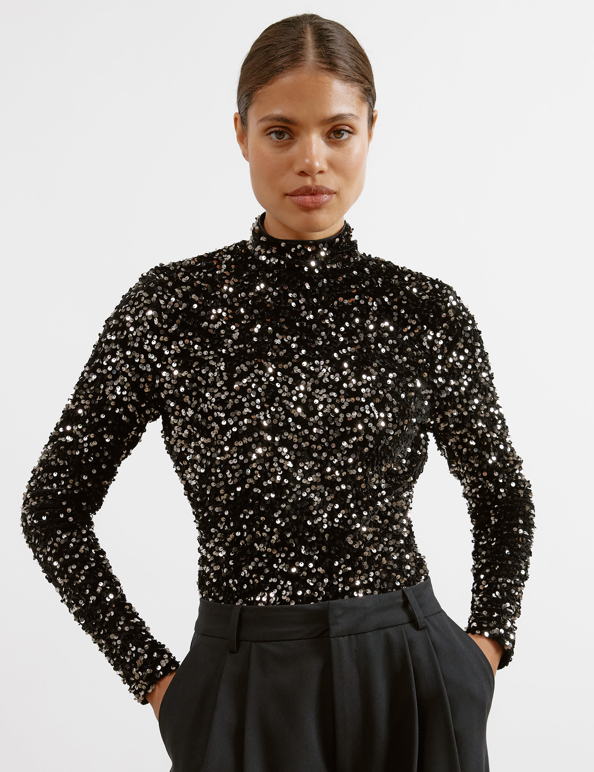 Velvet Sequin Top | Albaray | M&S