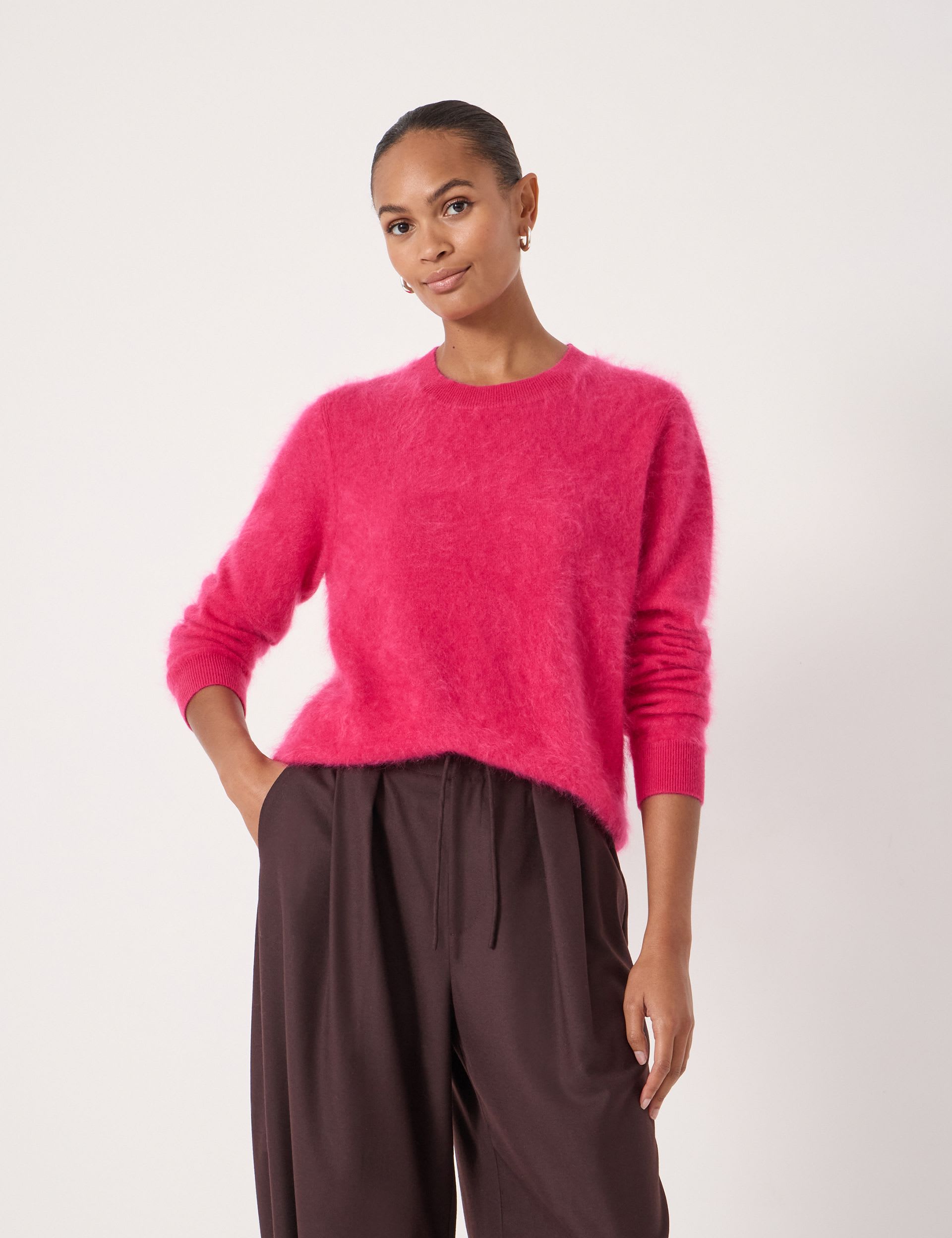 Pure Cashmere Brushed Jumper | HUSH | M&S