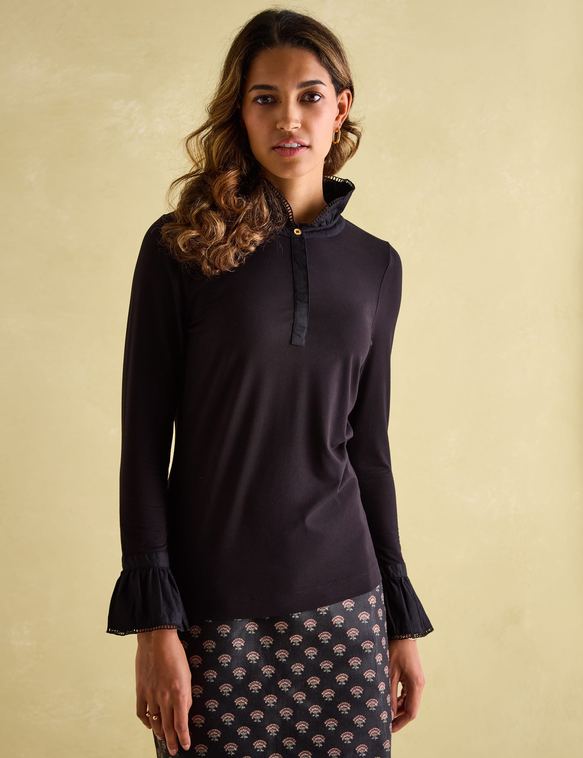 Button Detail Collared Top | Joules | M&S