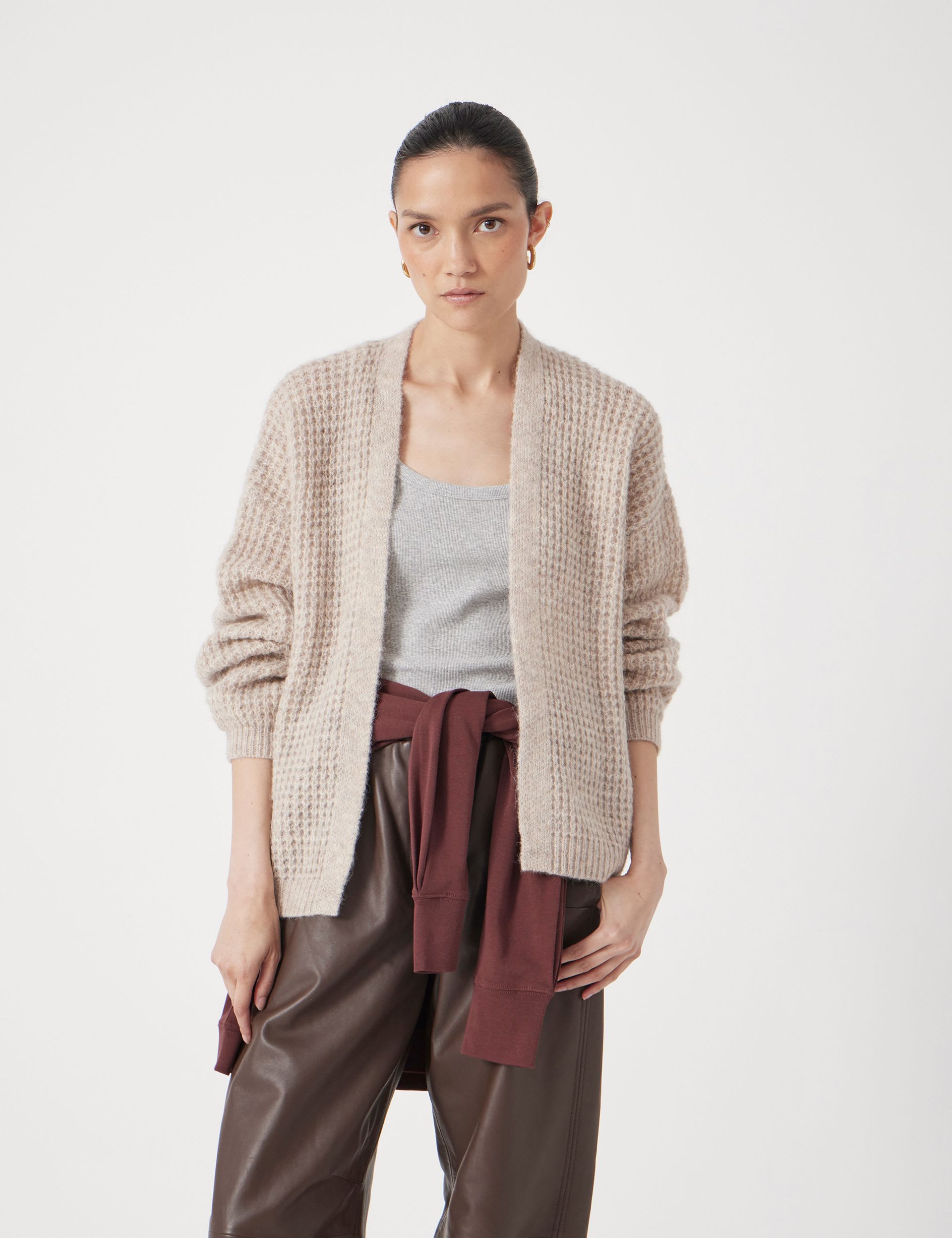 WOOL BLEND TEXTURED RELAXED CARDIGAN | HUSH | M&S