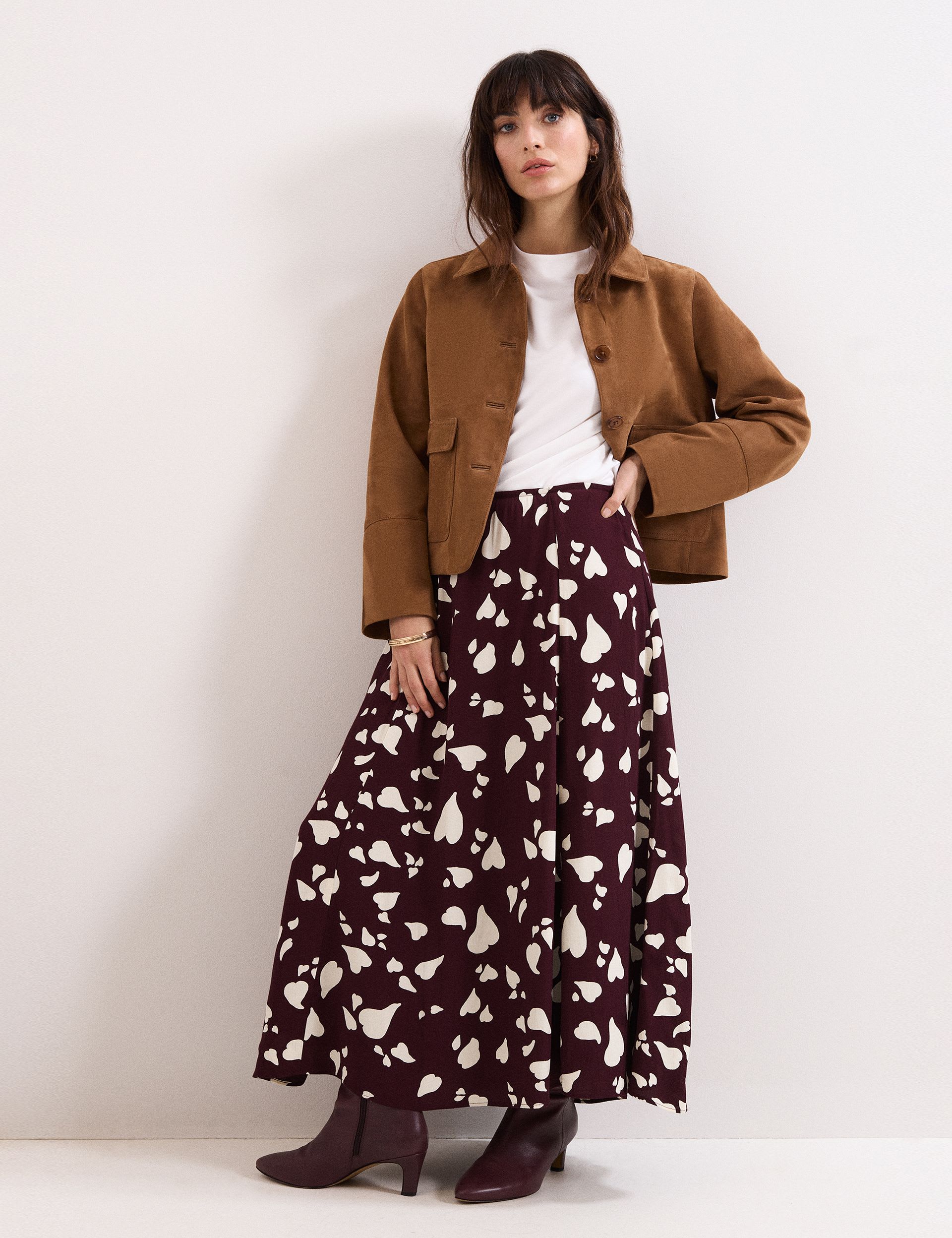 Printed Midi A-Line Skirt | Phase Eight | M&S