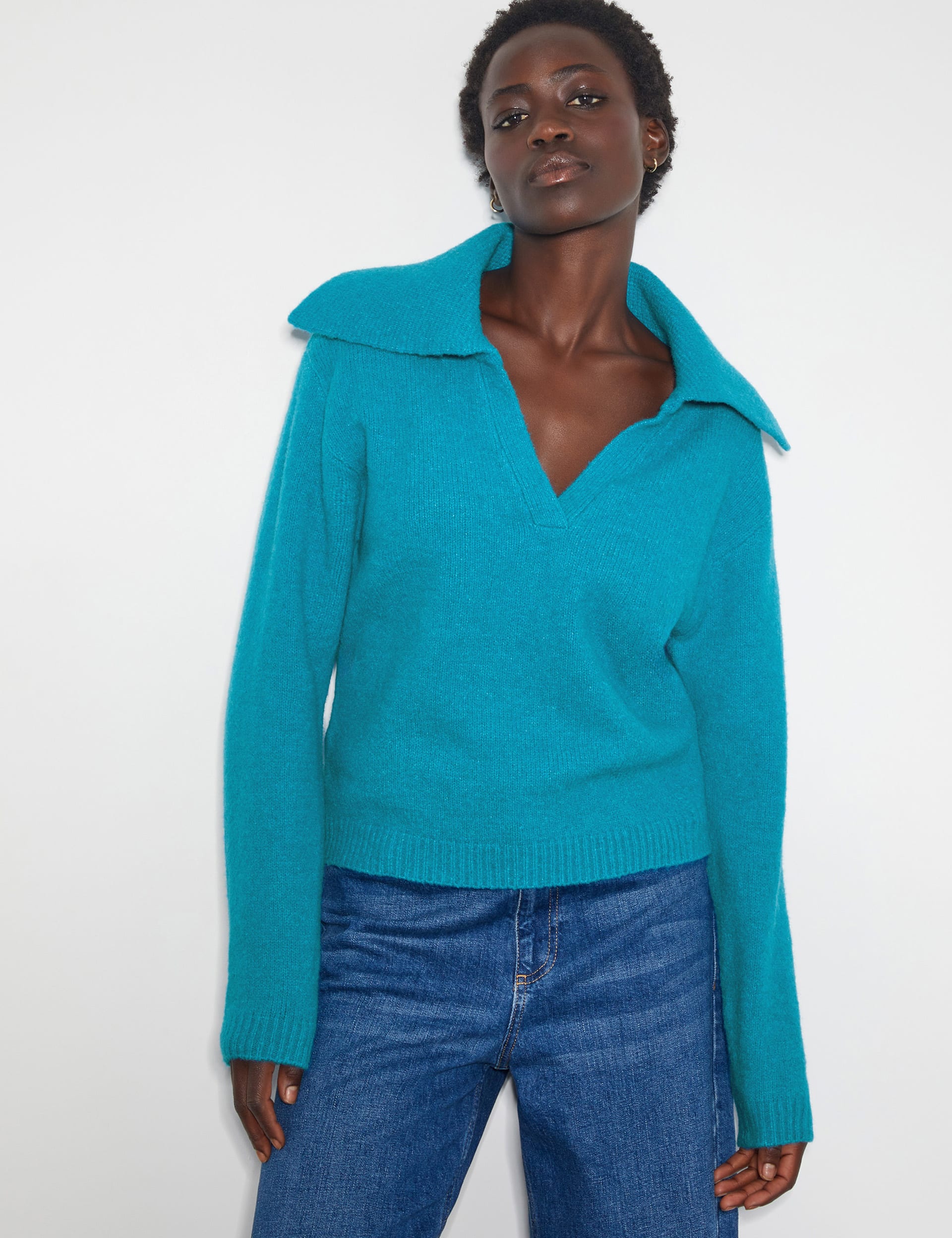 Collared V-Neck Jumper with Wool | Monsoon | M&S