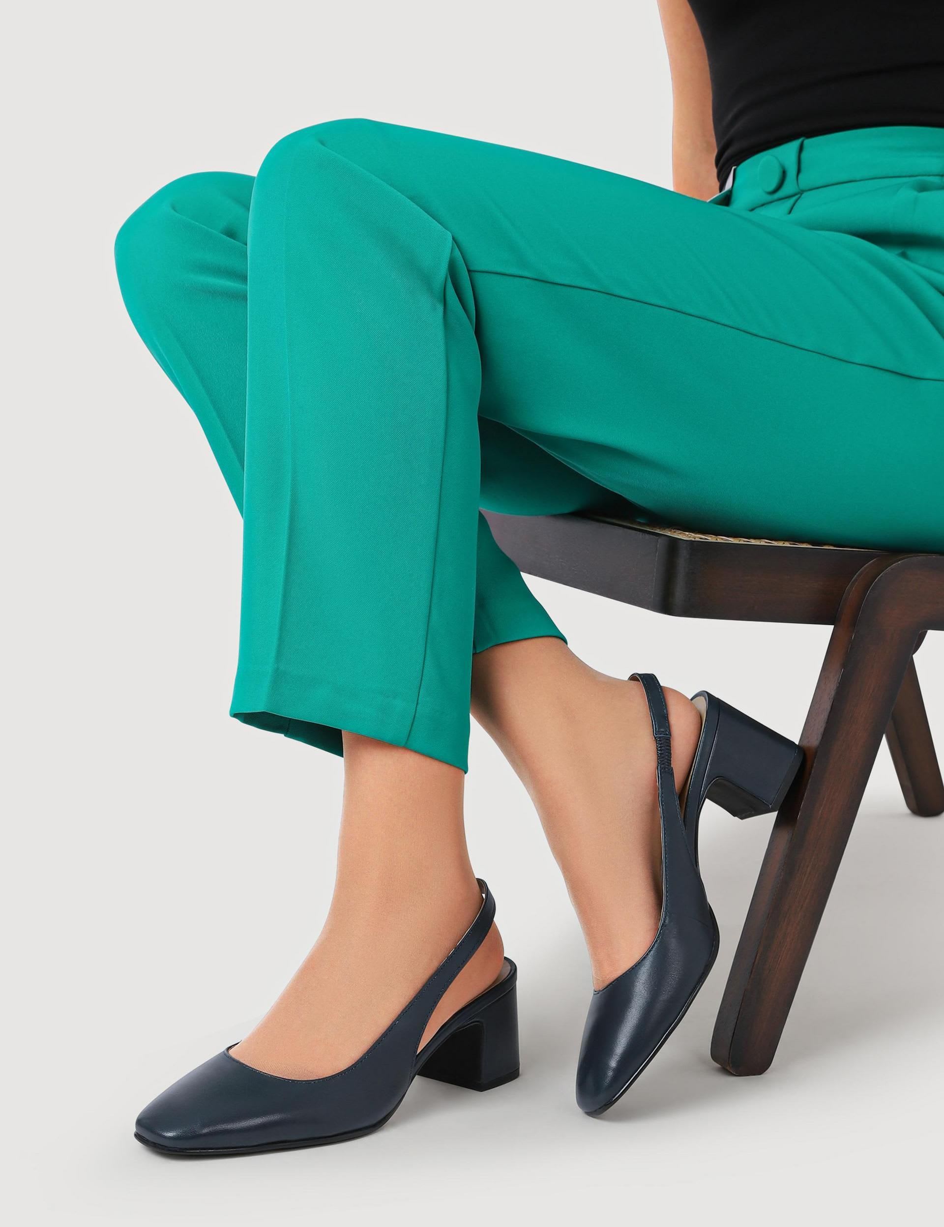 Leather Block Heel Court Shoes | Jones Bootmaker | M&S