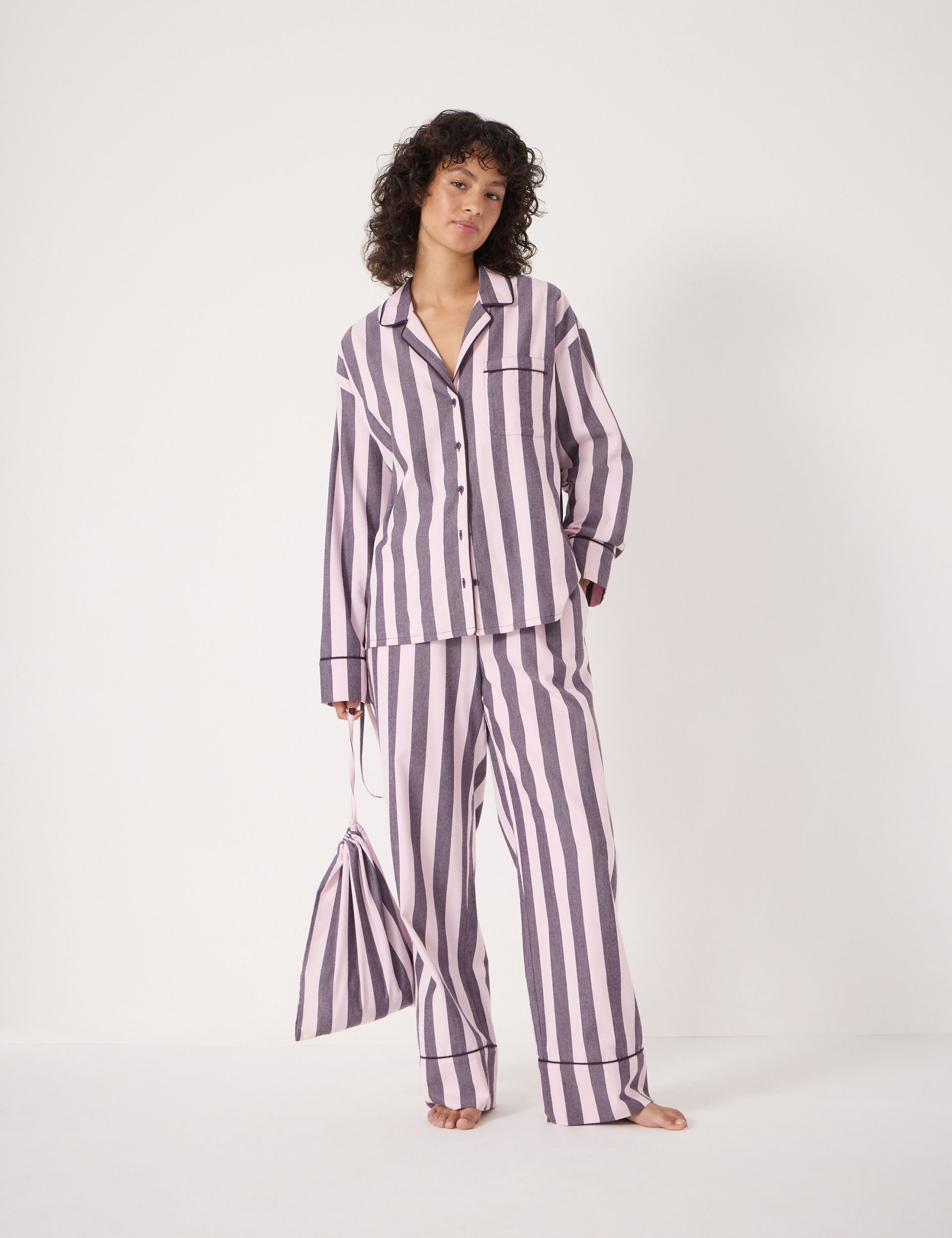 Brushed Cotton Rich Striped Pyjama Set | HUSH | M&S