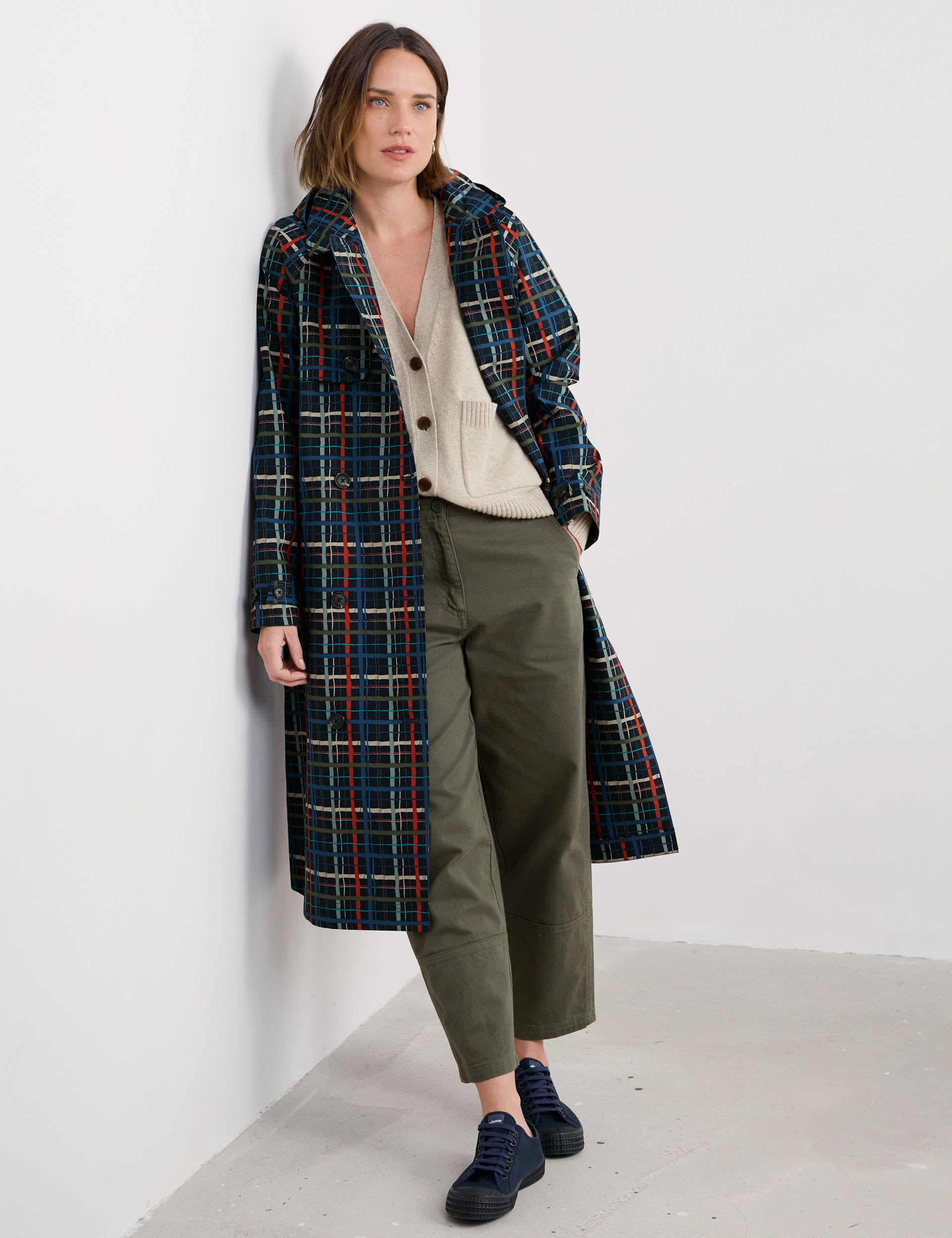 Waterproof Checked Double Breasted Trench Coat | Seasalt Cornwall | M&S