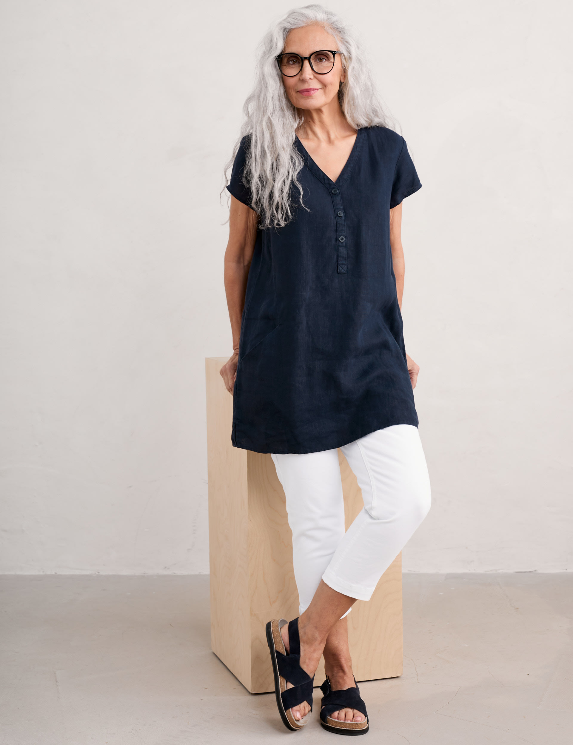 Pure Linen V-Neck Tunic | Seasalt Cornwall at M&S