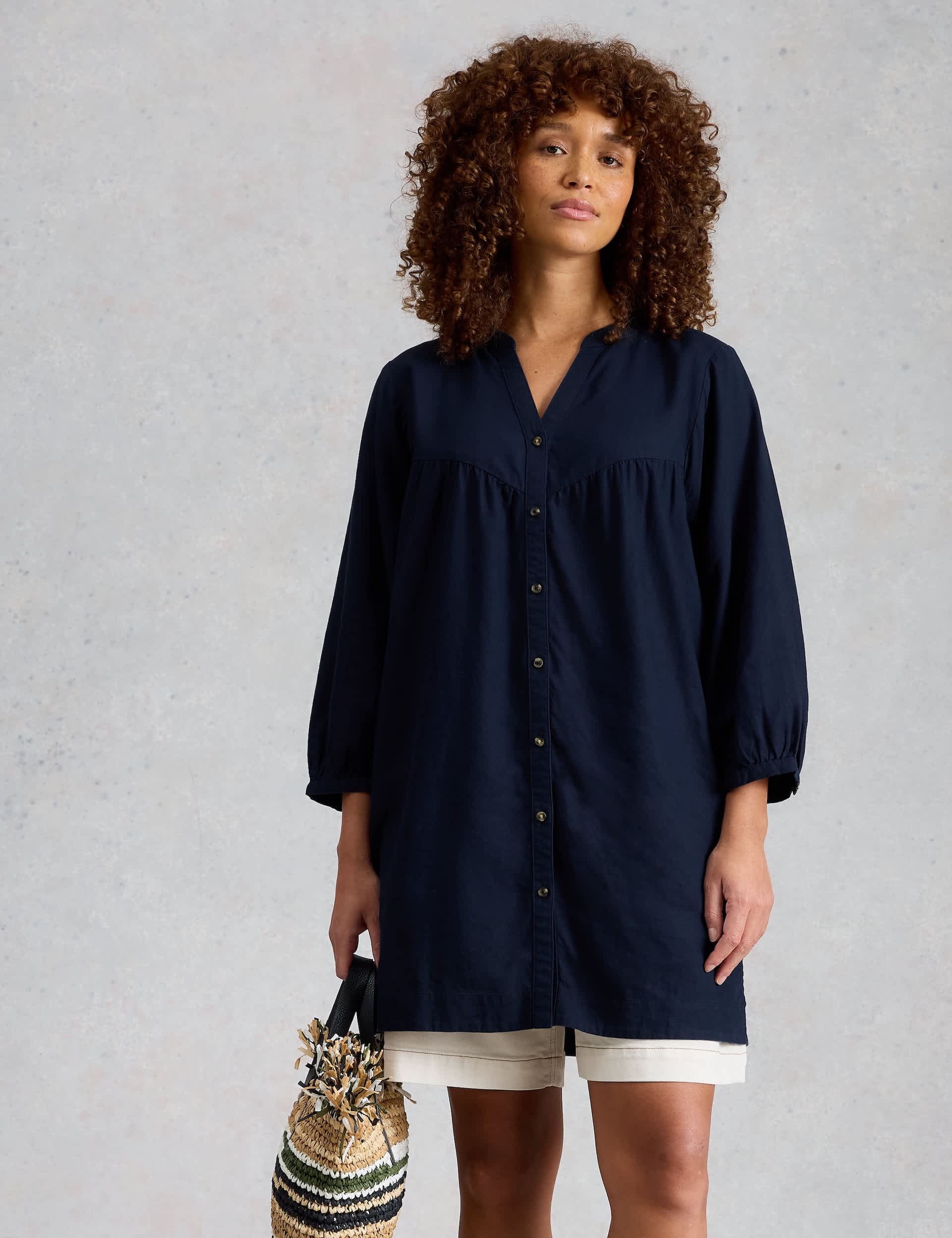 LINEN RICH NOTCH NECK TUNIC | WHITE STUFF | M&S