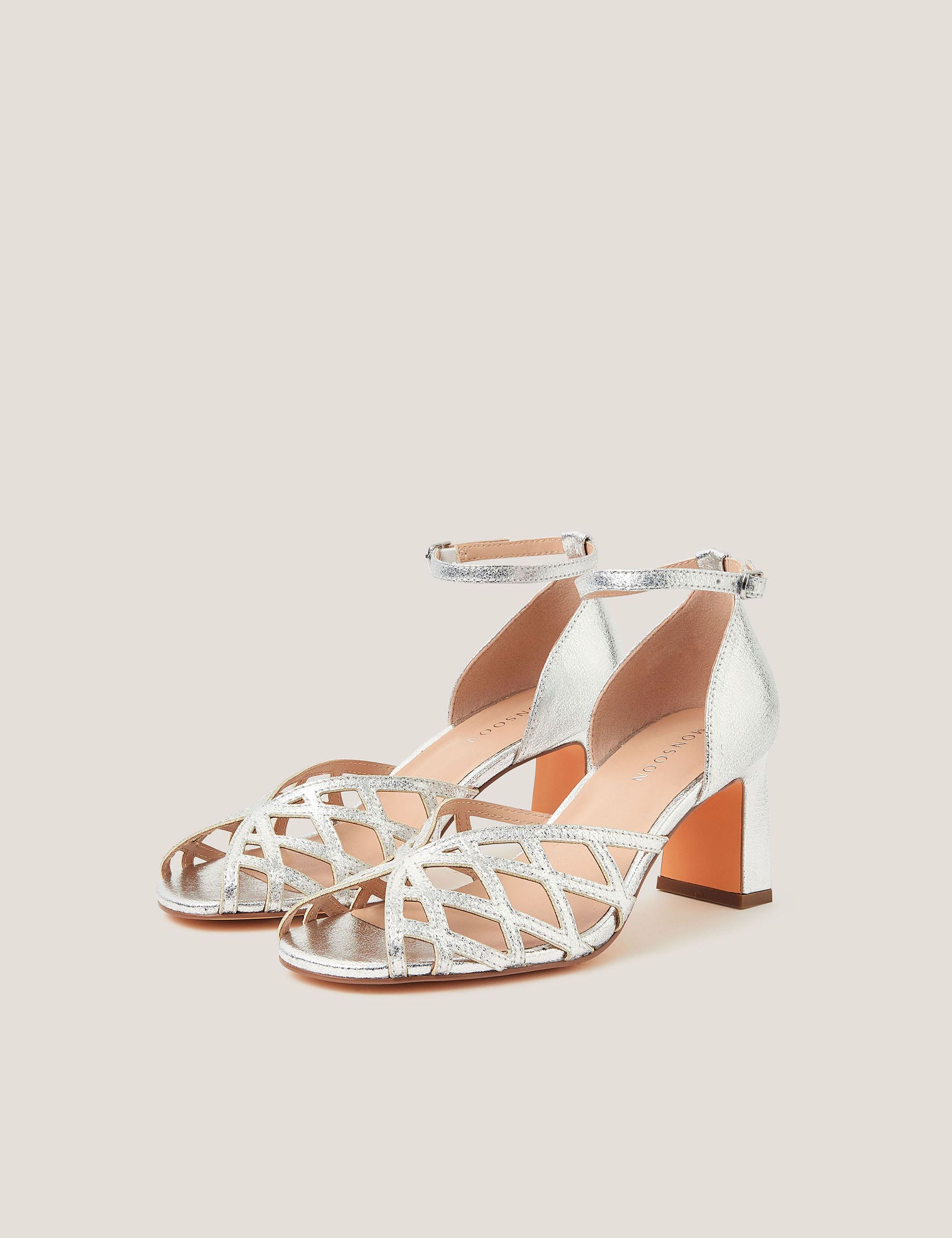 Metallic Caged Toe Block Heel Sandals | Monsoon | M&S