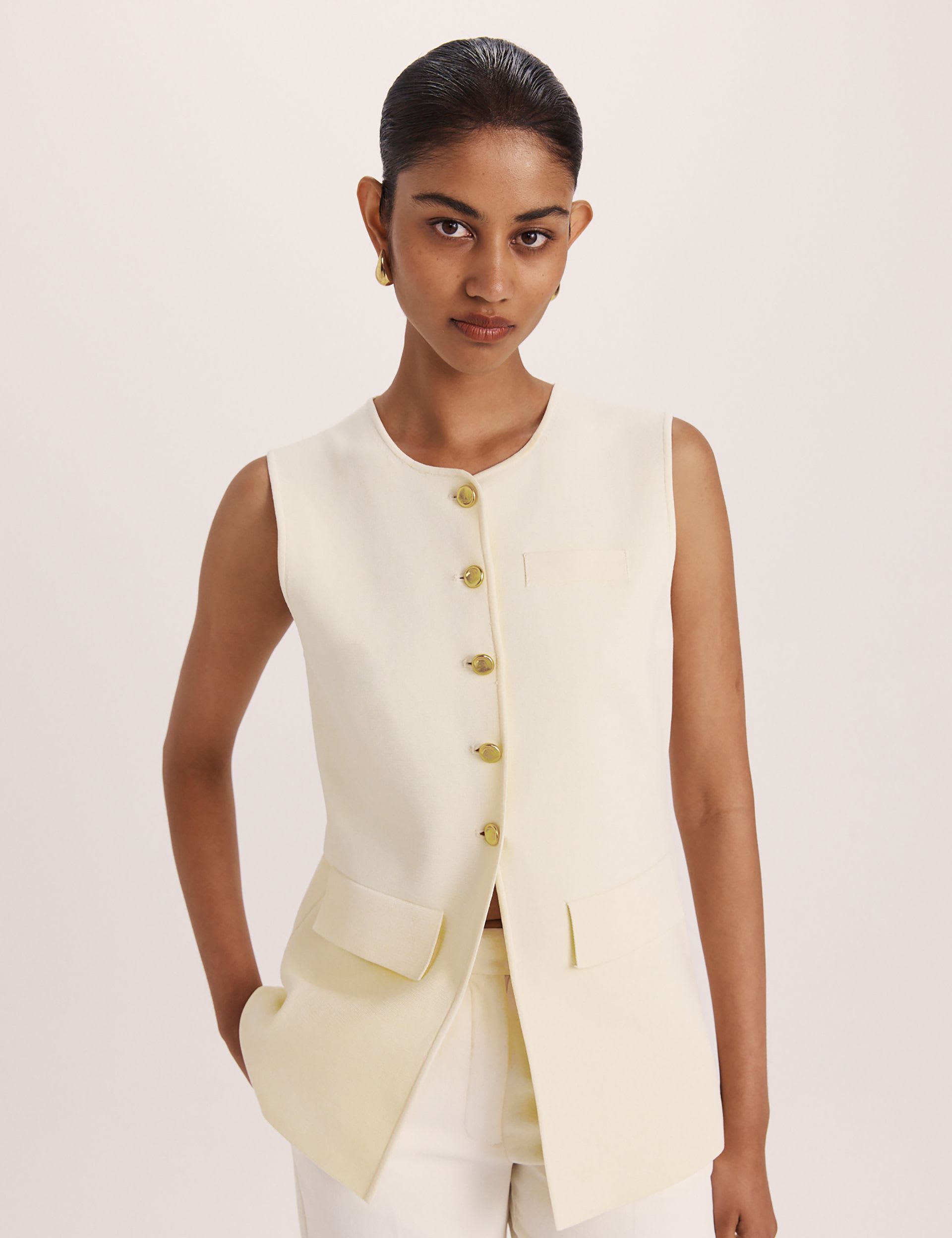 BUTTON THROUGH VEST | SABA | M&S