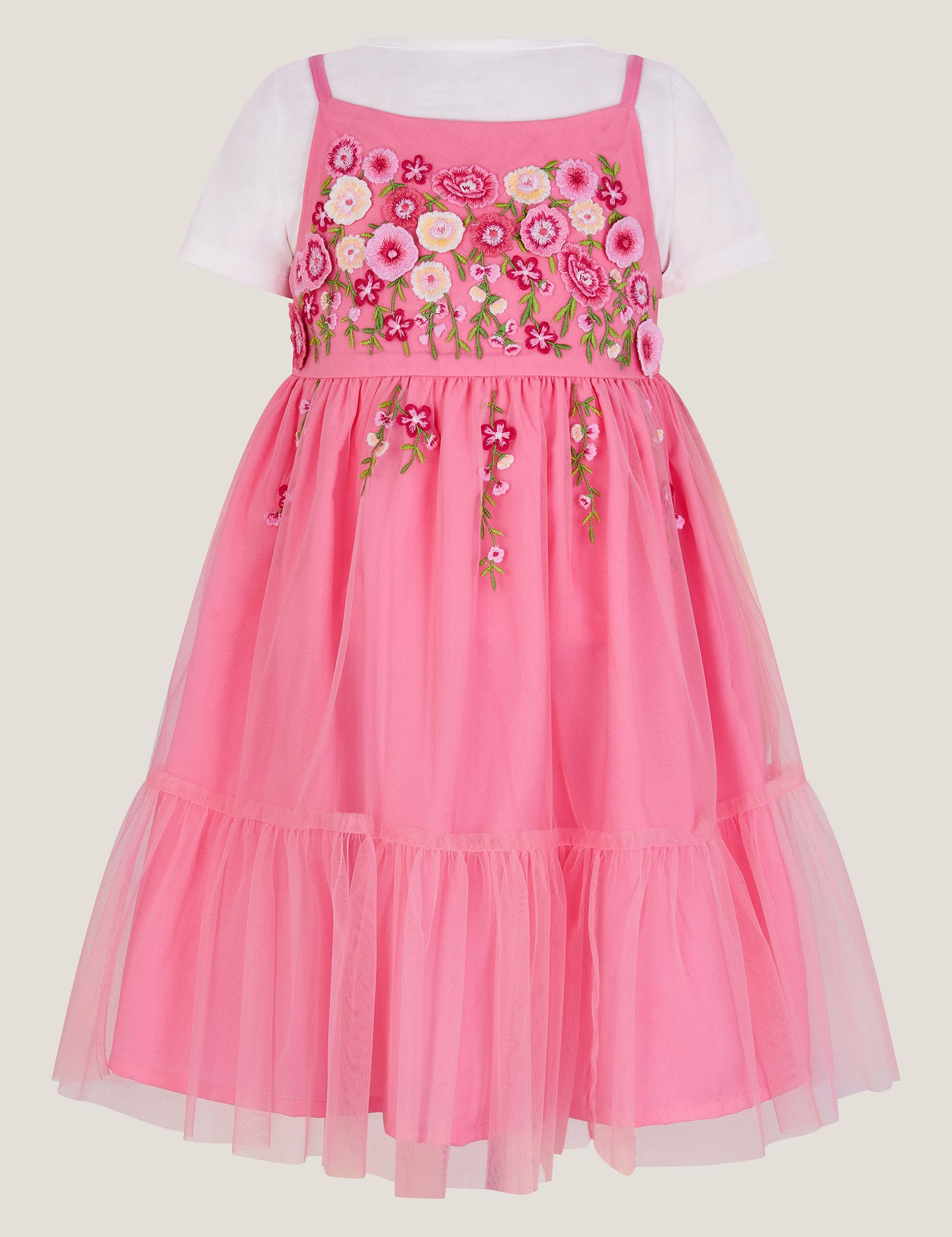 2pc Floral Tulle Tiered Dress & T-Shirt Set (3-13 Yrs) | Monsoon | M&S
