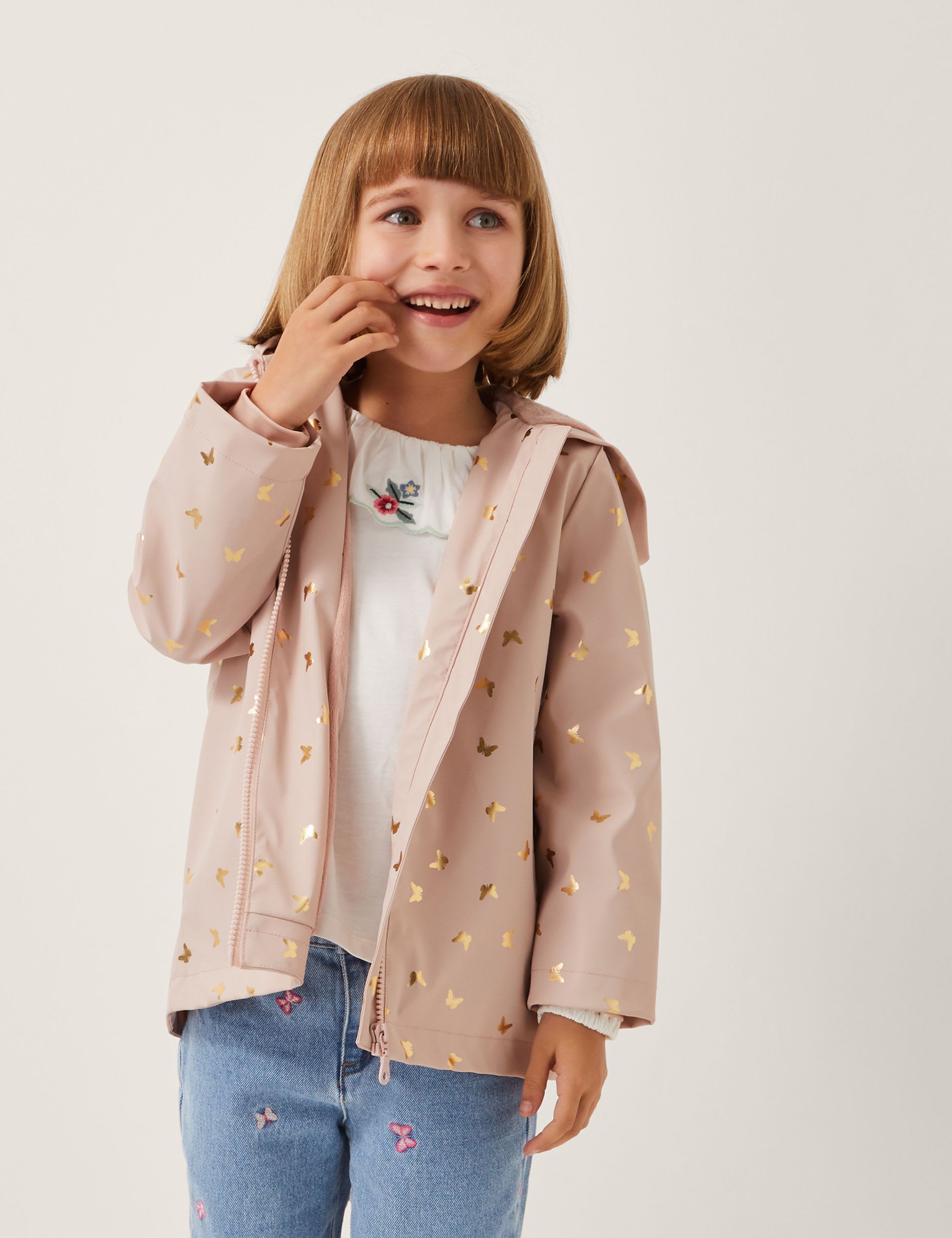 Hooded Foil Butterfly Raincoat (3-13 Yrs) | Monsoon | M&S