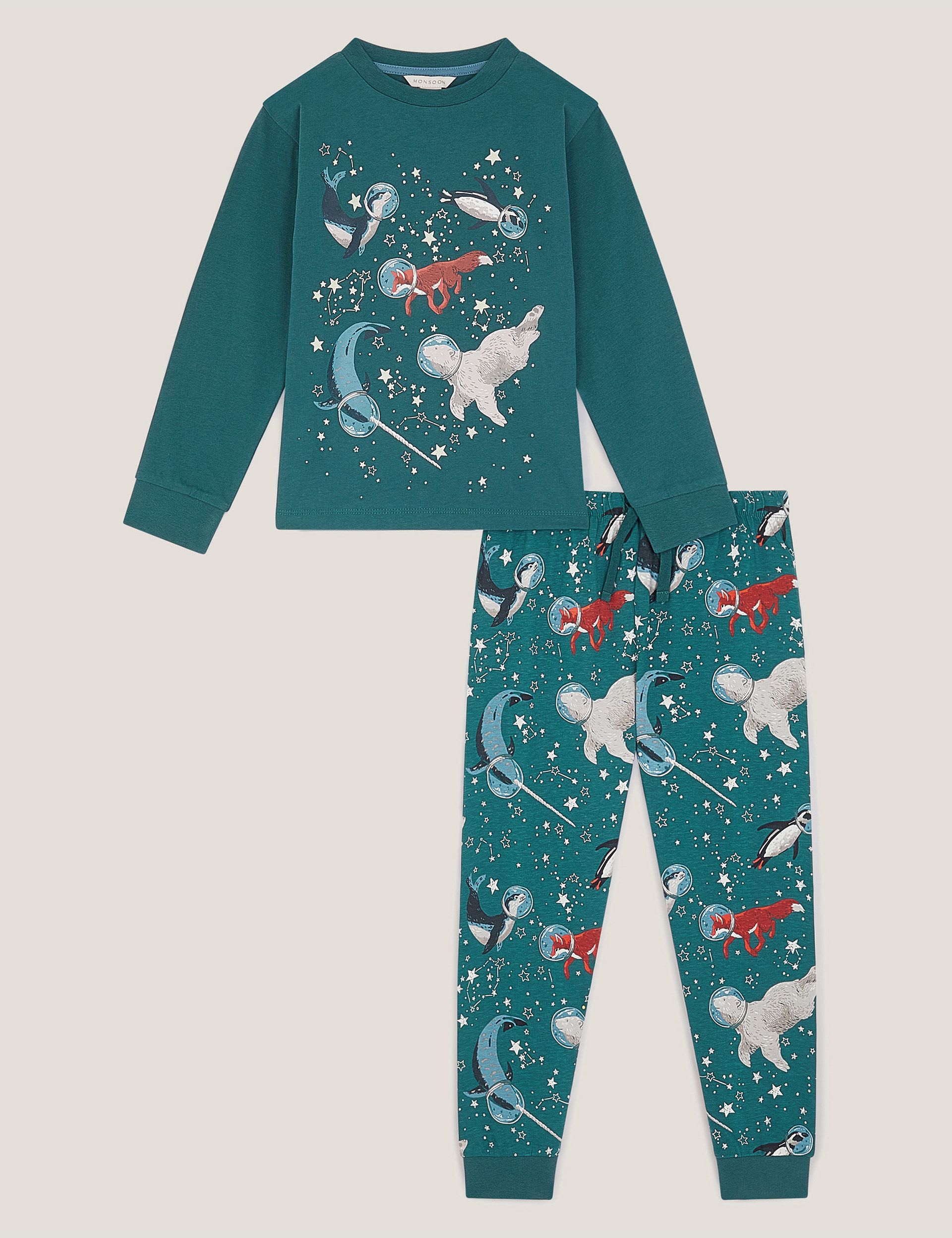 Pure Cotton Patterned Pyjama Set (2-10 Yrs) | Monsoon | M&S