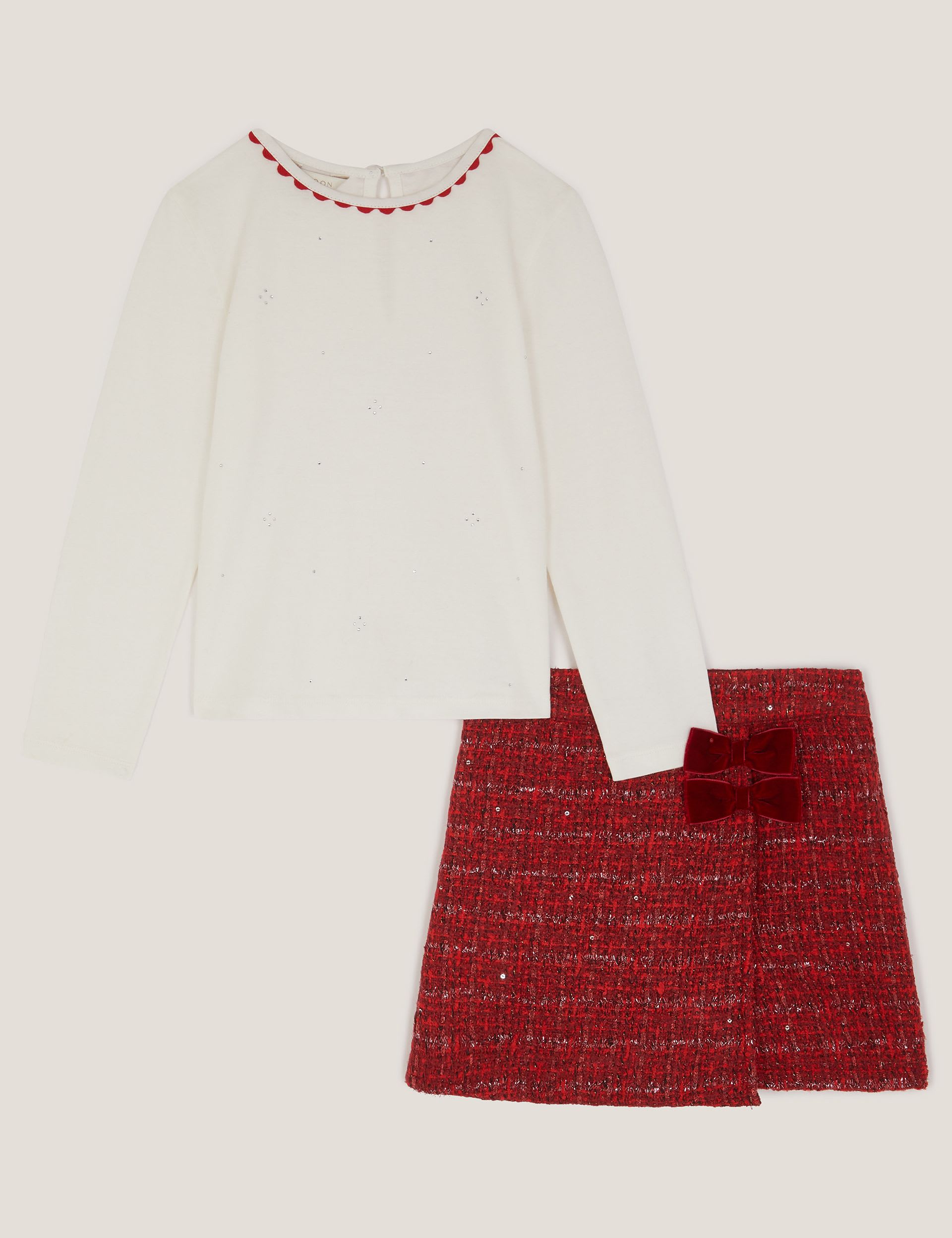 2pc Embroidered Tweed Outfit (3-13 Yrs) | Monsoon | M&S