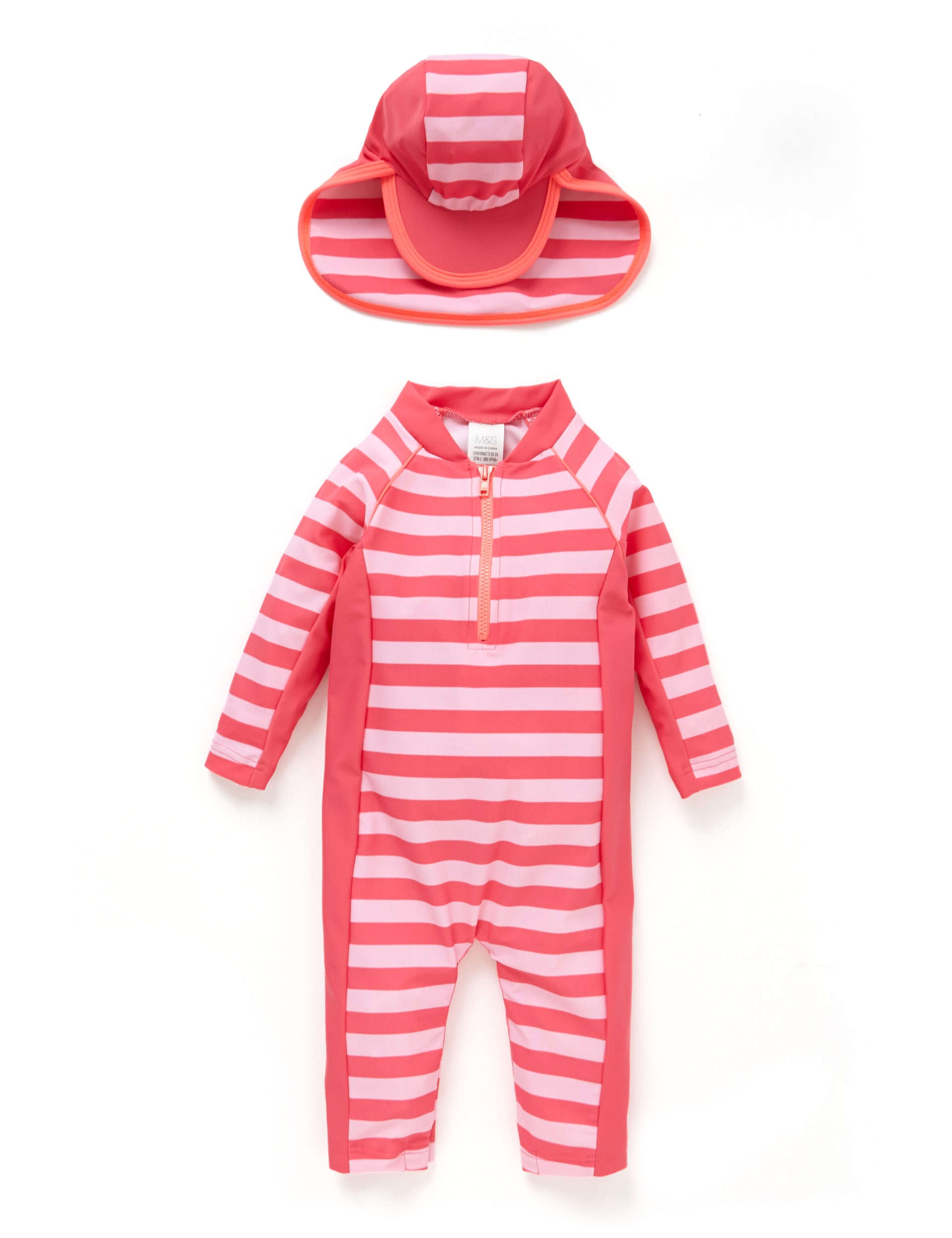 Lycra® Xtra Life™ 2 Piece Striped Onesie (0-3 Yrs) | M&S