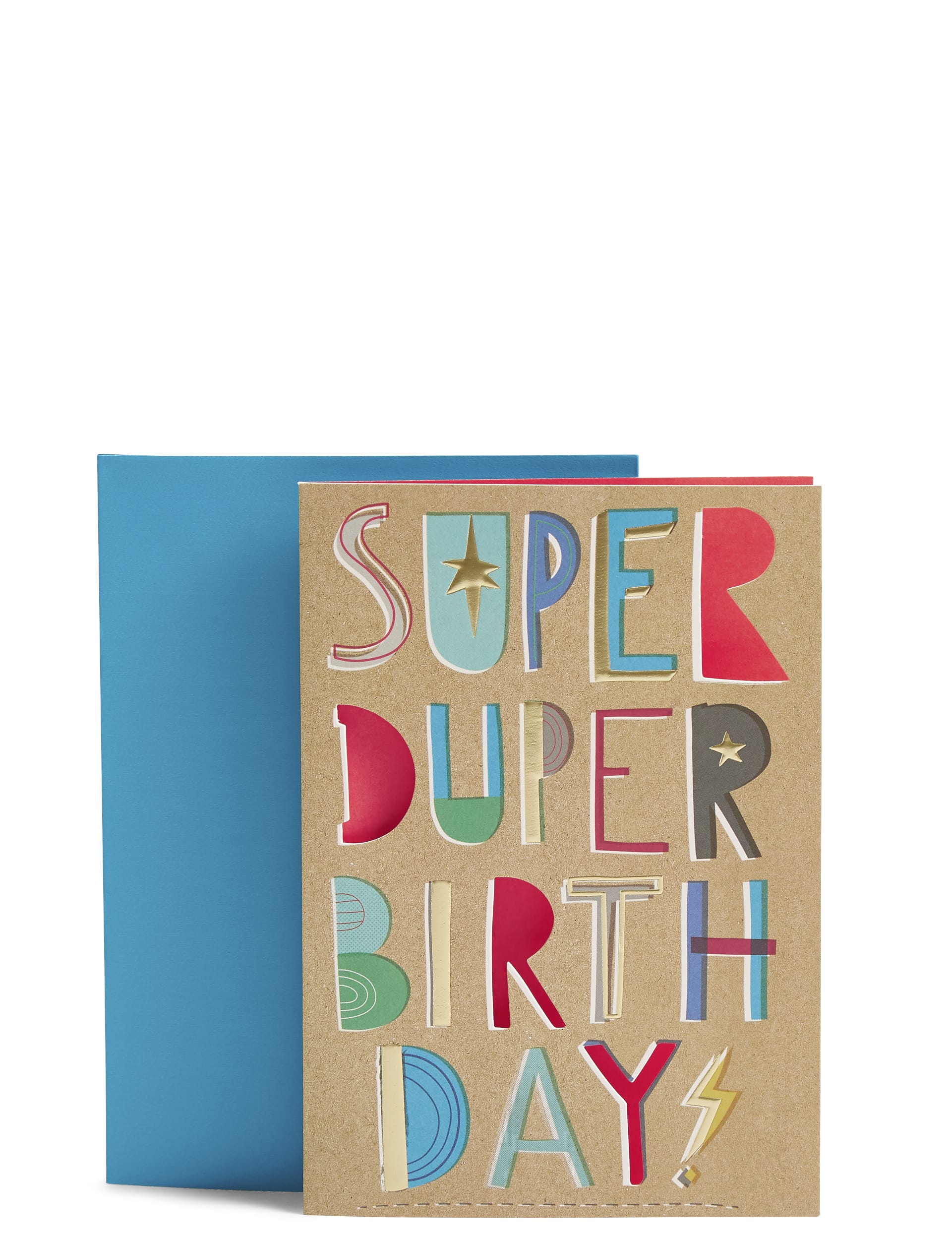 Typographic Super Duper Birthday Card | M&S