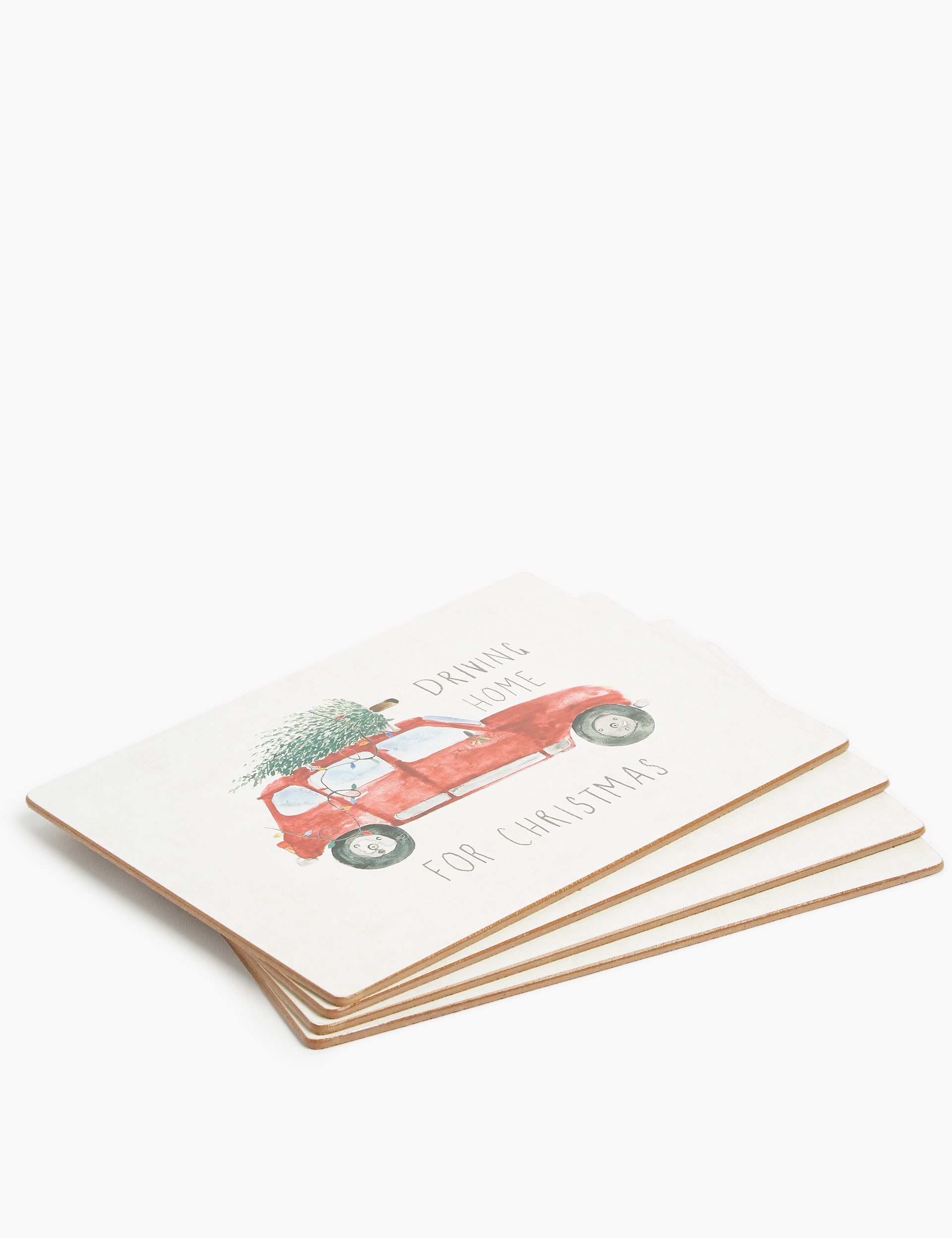 4 Pack Festive Cork Back Table Mats | M&S IE