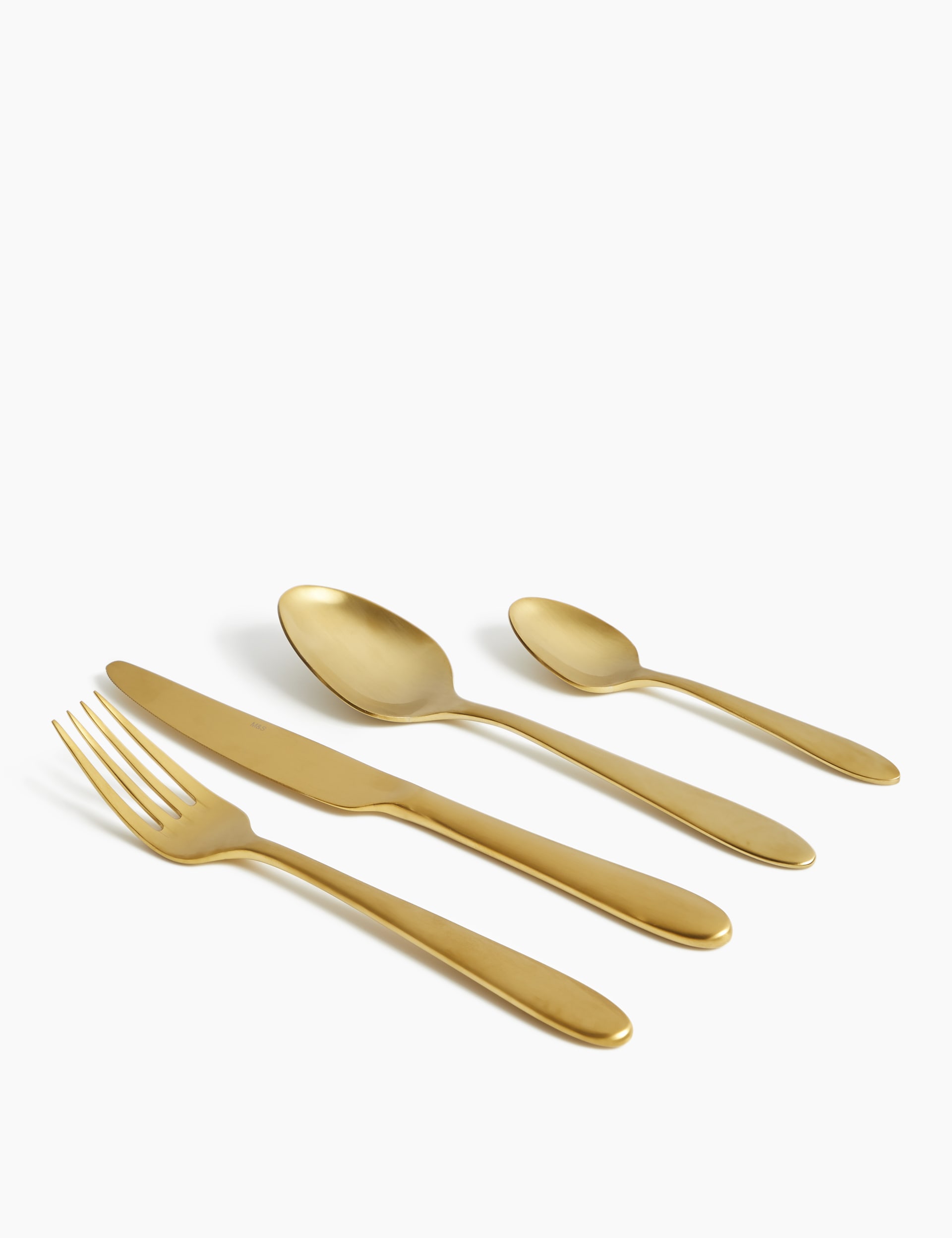 16 Piece Maxim Brushed Gold Cutlery Set | M&S IE