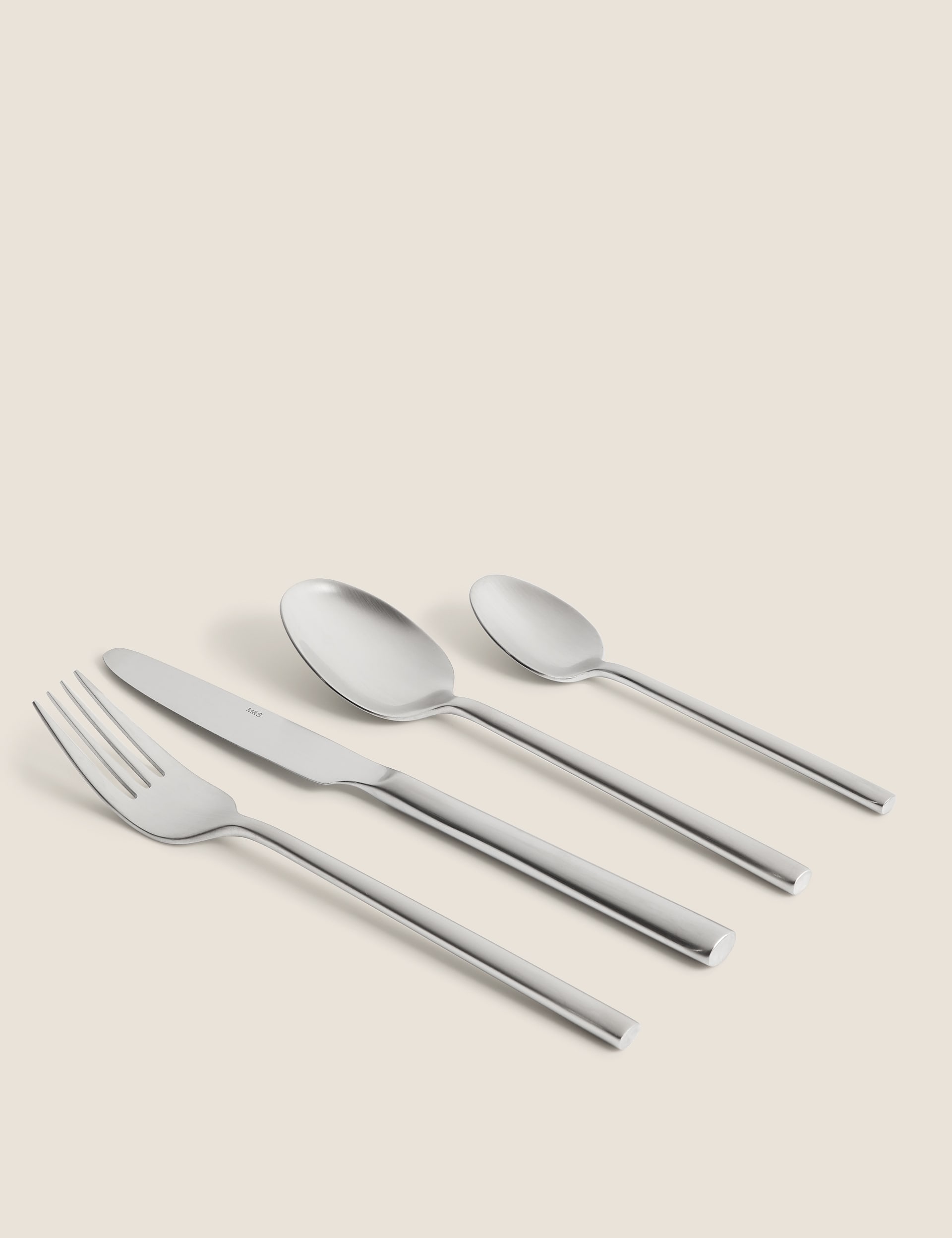 16 Piece Manhattan Brushed Cutlery Set | M&S | M&S IE