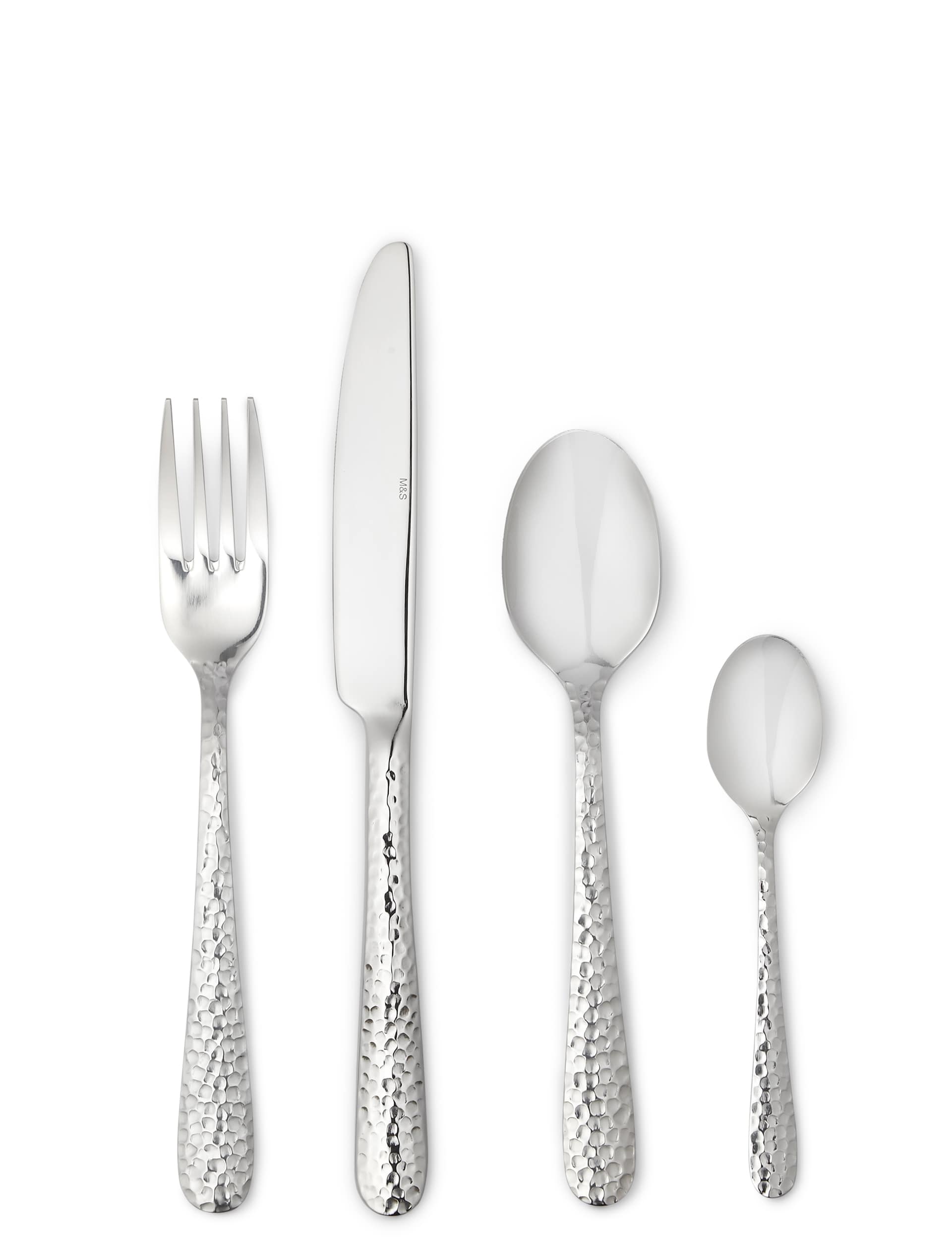 16 Piece Hammered Cutlery Set | M&S IE