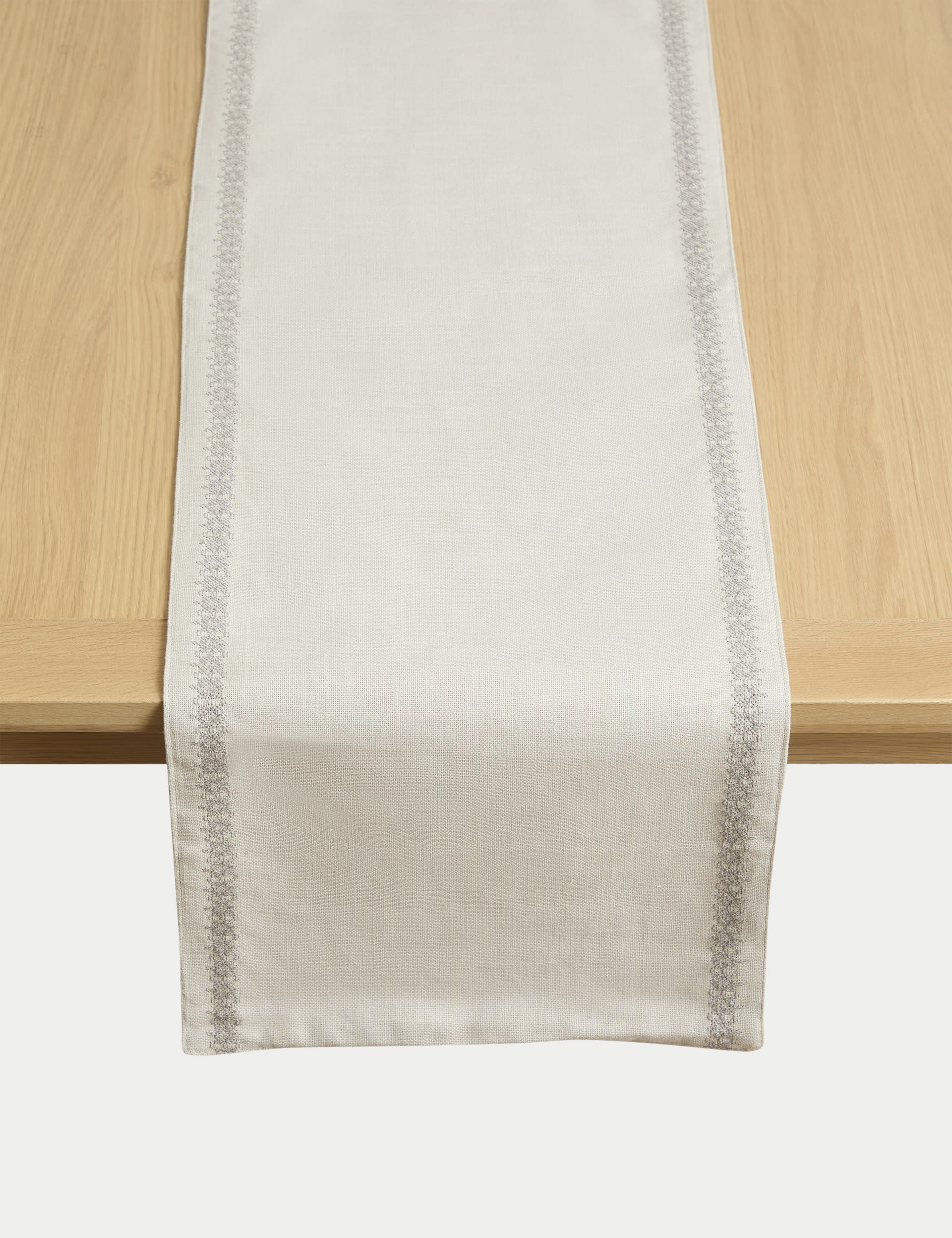 Pure Cotton Embroidered Table Runner | M&S X Fired Earth | M&S