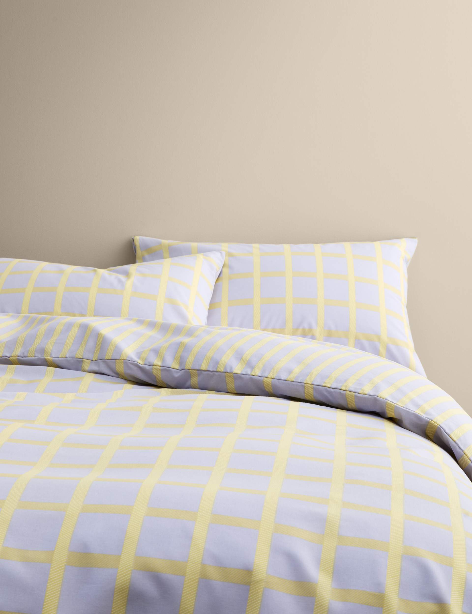 Cotton Blend Modern Check Bedding Set | M&S | M&S