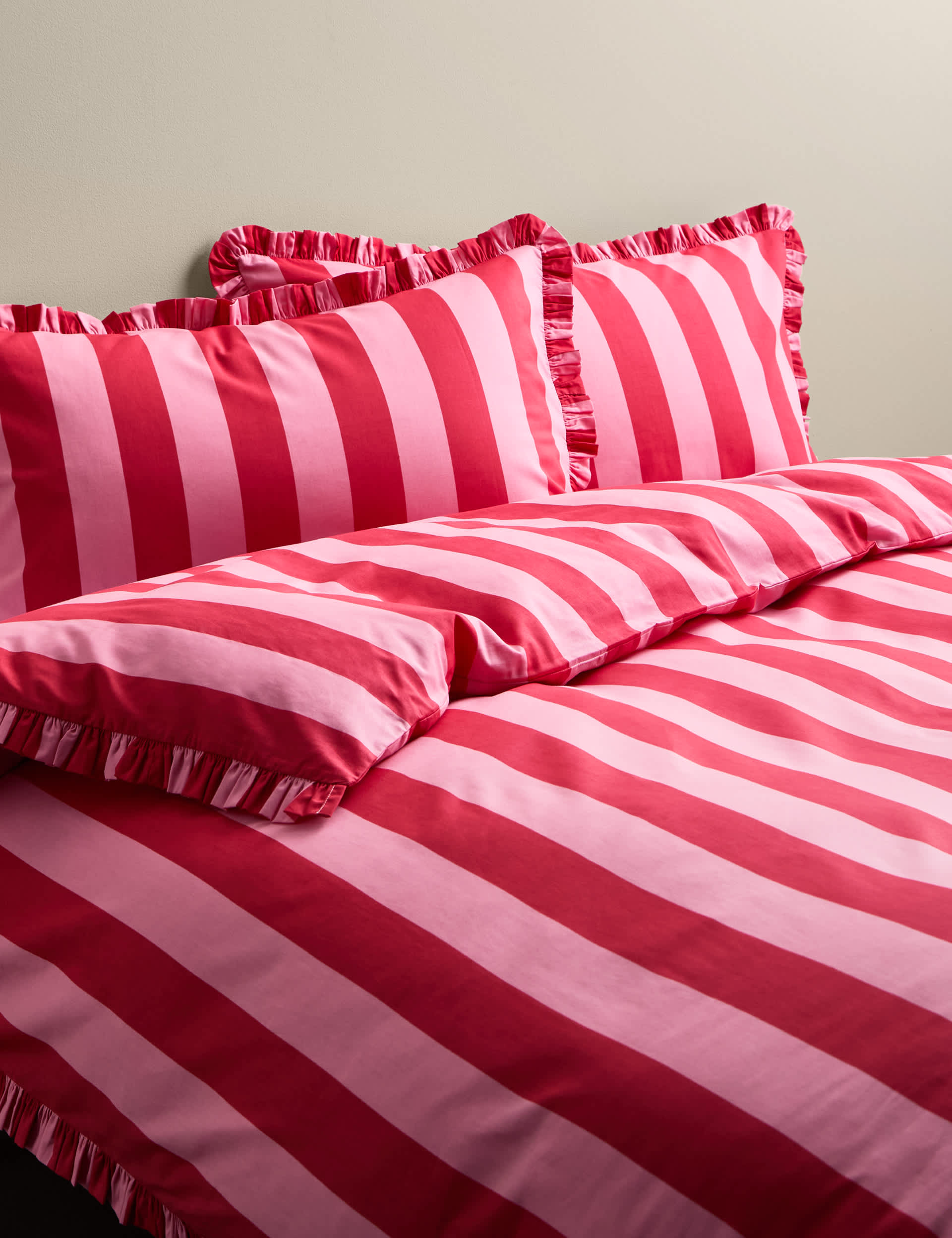 Pure Cotton Striped Ruffle Bedding Set | M&S | M&S