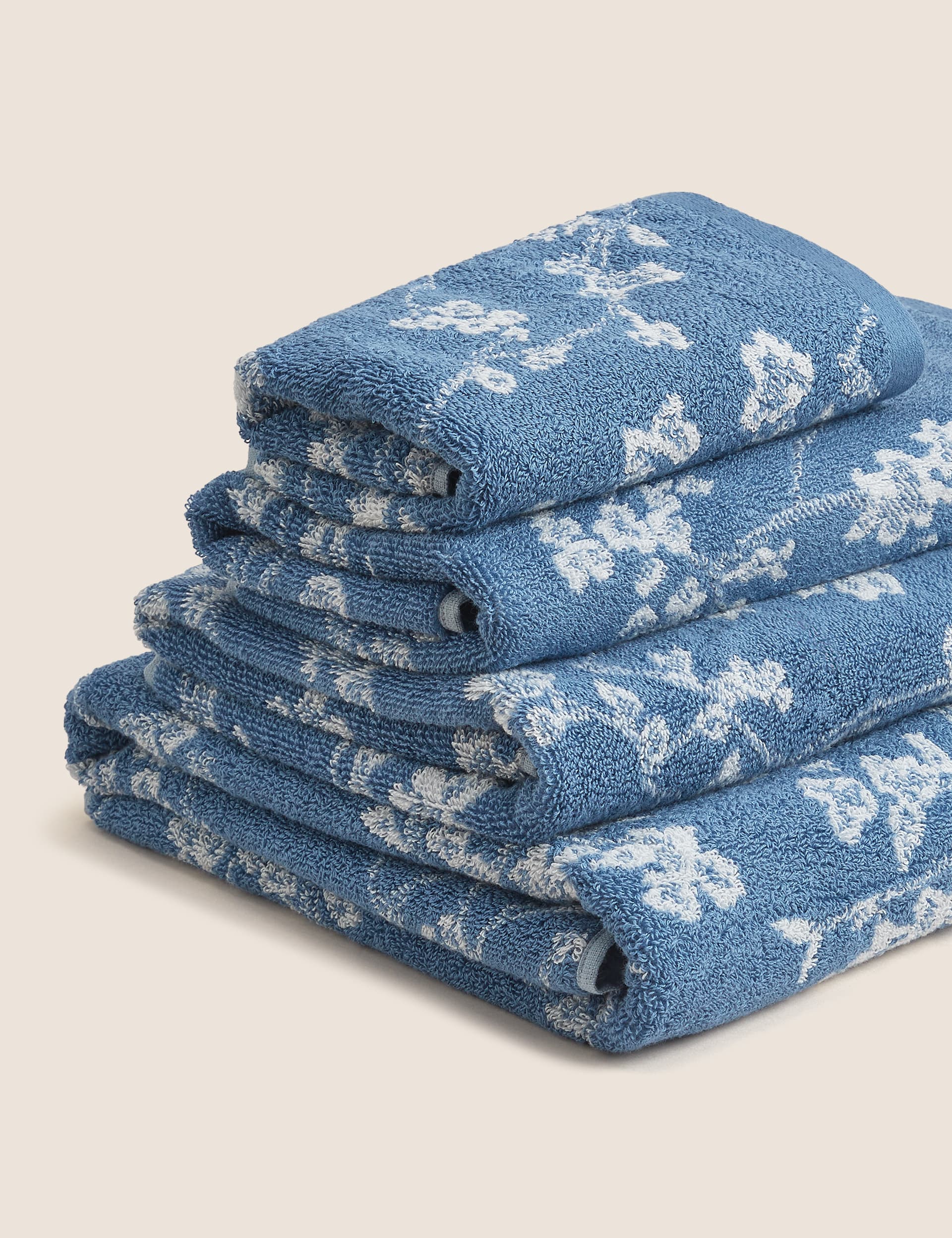 Super Soft Pure Cotton Floral Jacquard Towel | M&S | M&S