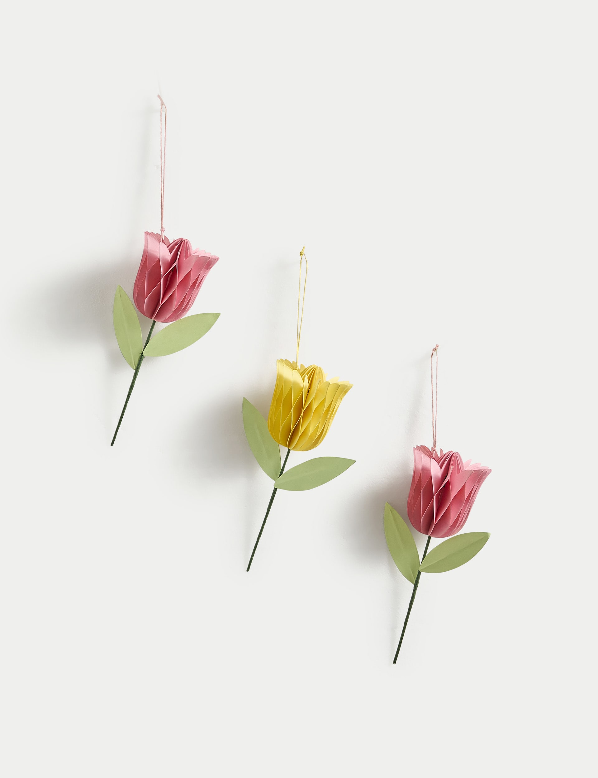 3pk Paper Hanging Tulip Decorations | M&S Collection | M&S