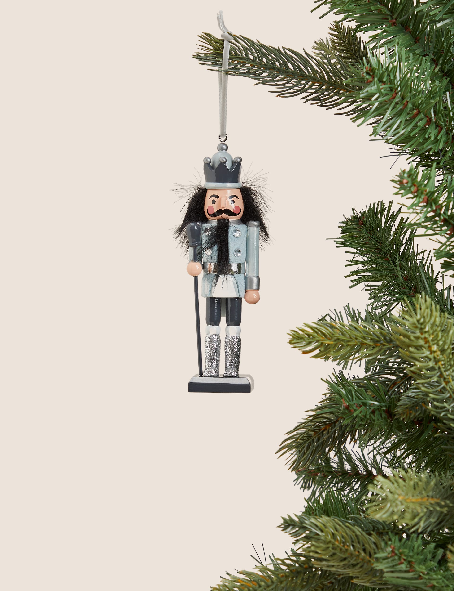 Silver Hanging Nutcracker Decoration | M&S Collection | M&S IE