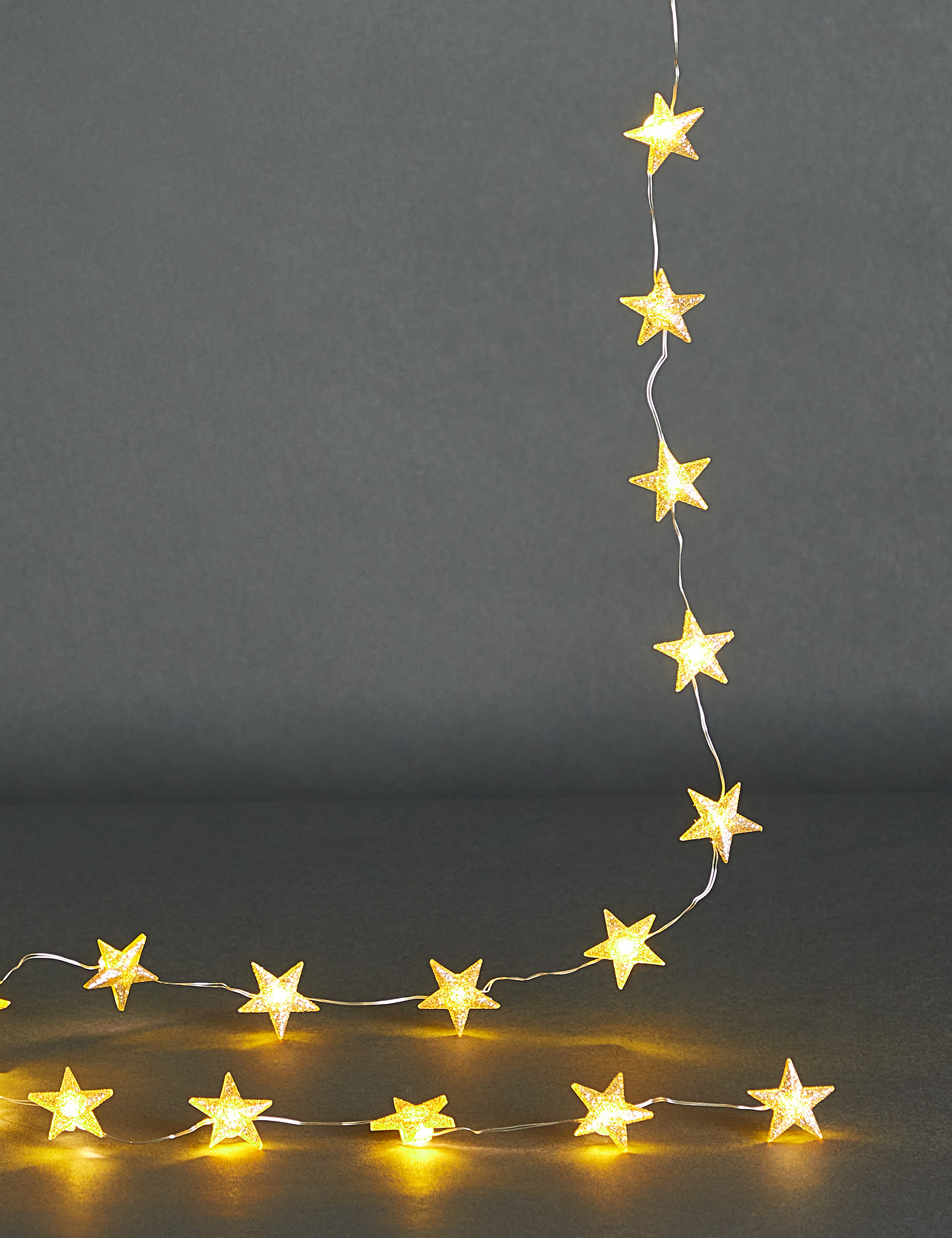 20 Gold Star Battery String Lights | M&S | M&S
