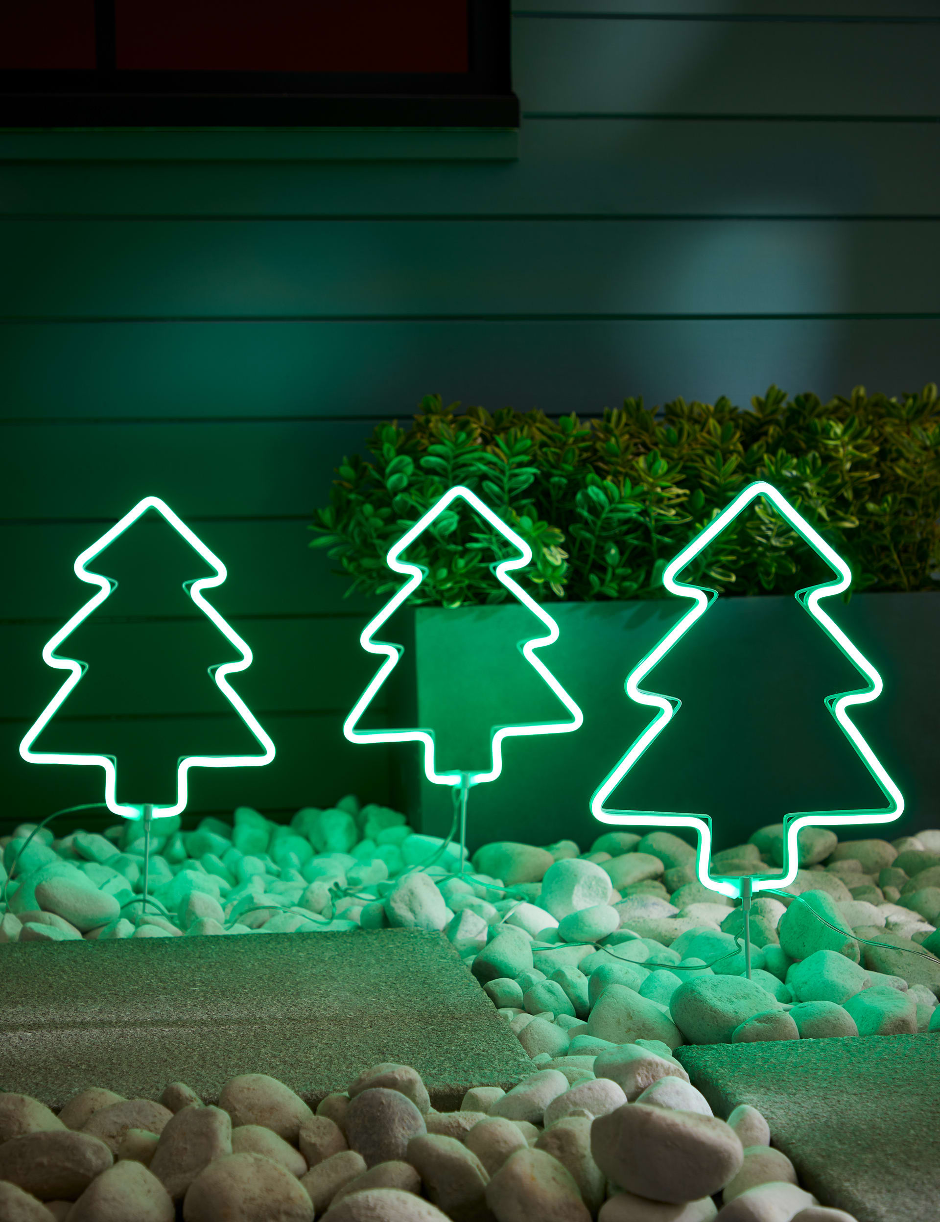 3pk Green Tree Pathfinder Neon Lights | M&S Collection | M&S