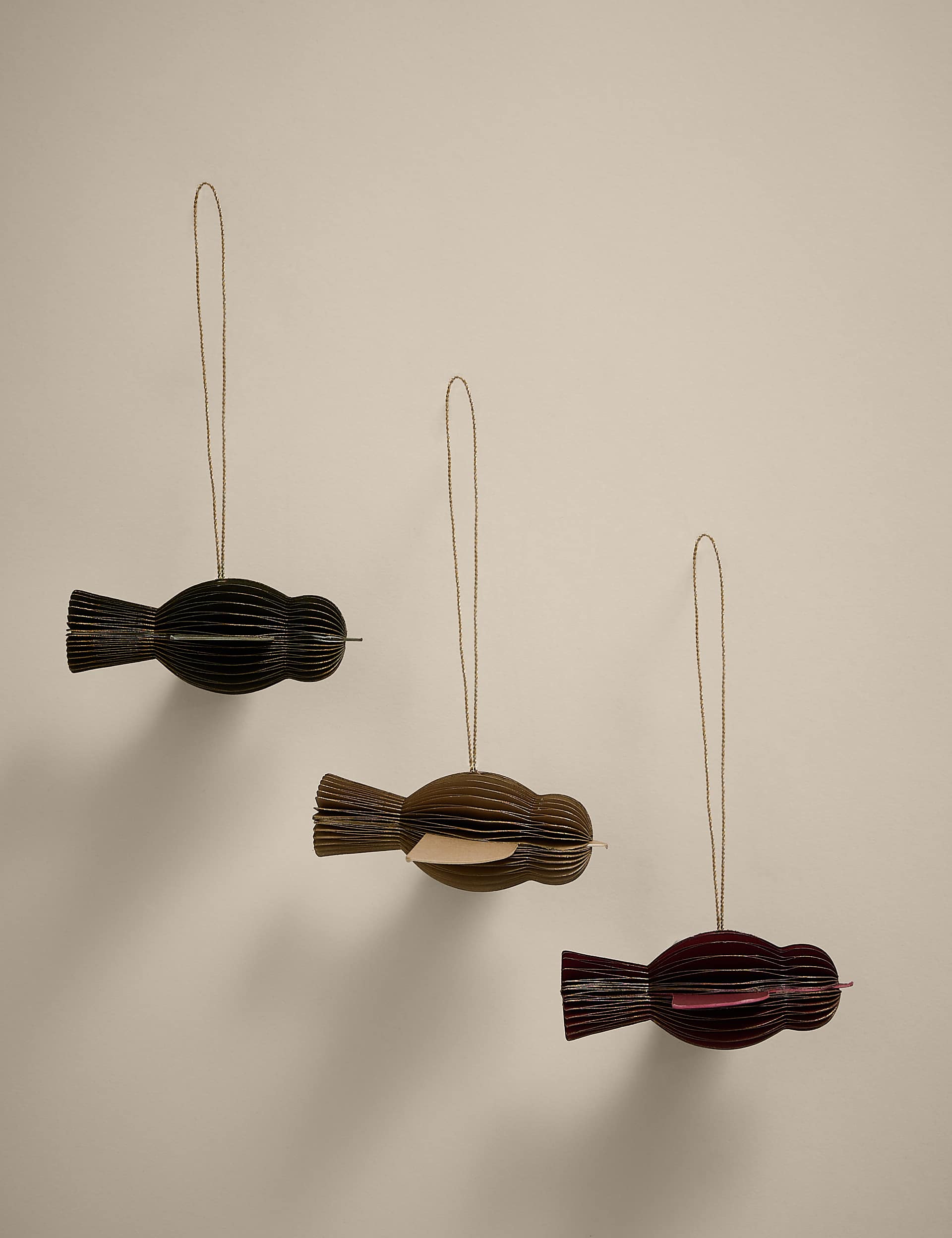 3pk Hanging Paper Bird Decorations | M&S | M&S IE