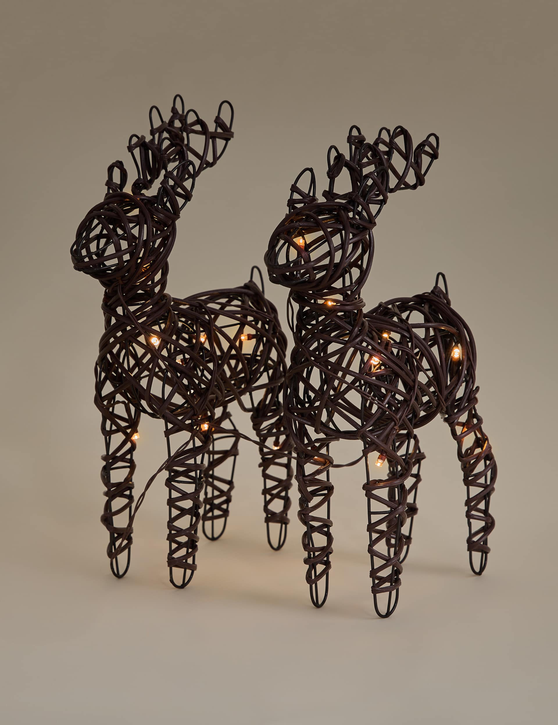 Set of 2 Light Up Reindeer Decorations | M&S | M&S