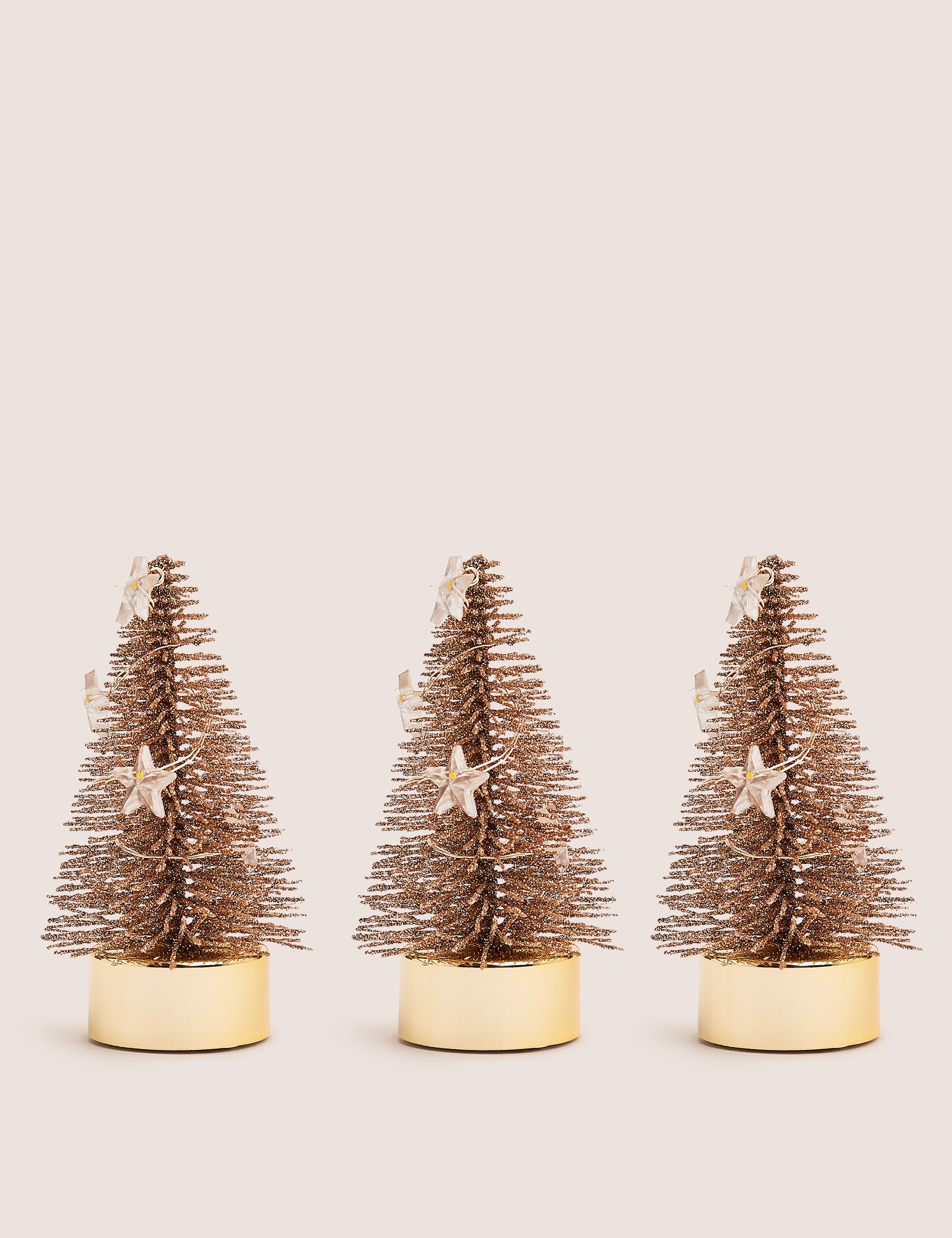Set of 3 Light Up Mini Christmas Trees | M&S