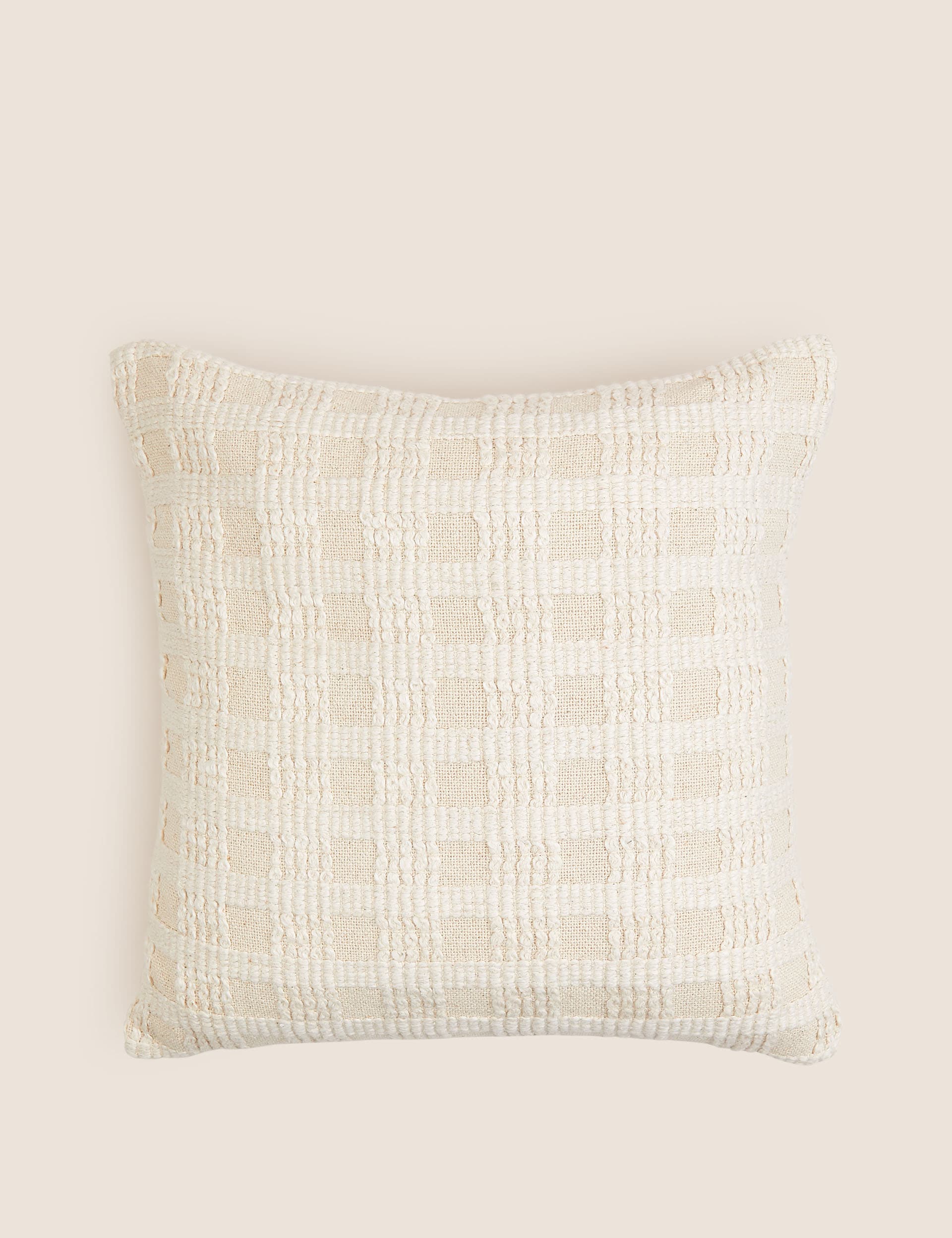 Pure Cotton Checked Cushion | M&S | M&S