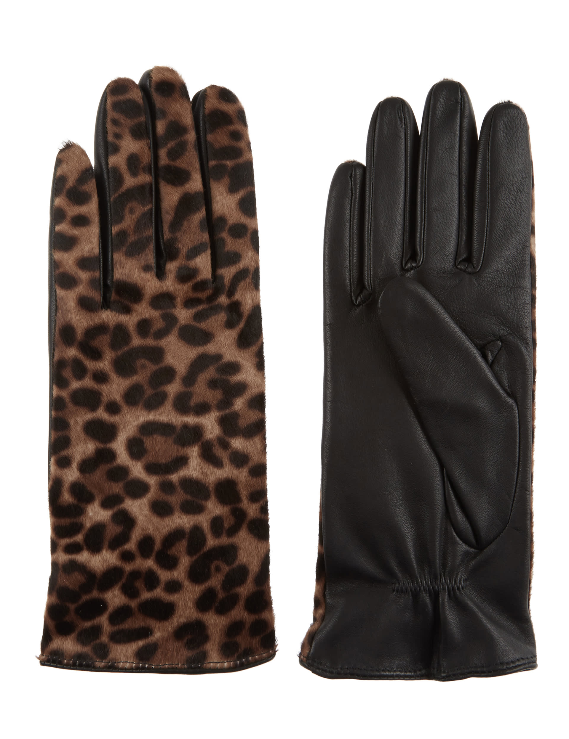 Leather Leopard Print Gloves | Autograph | M&S