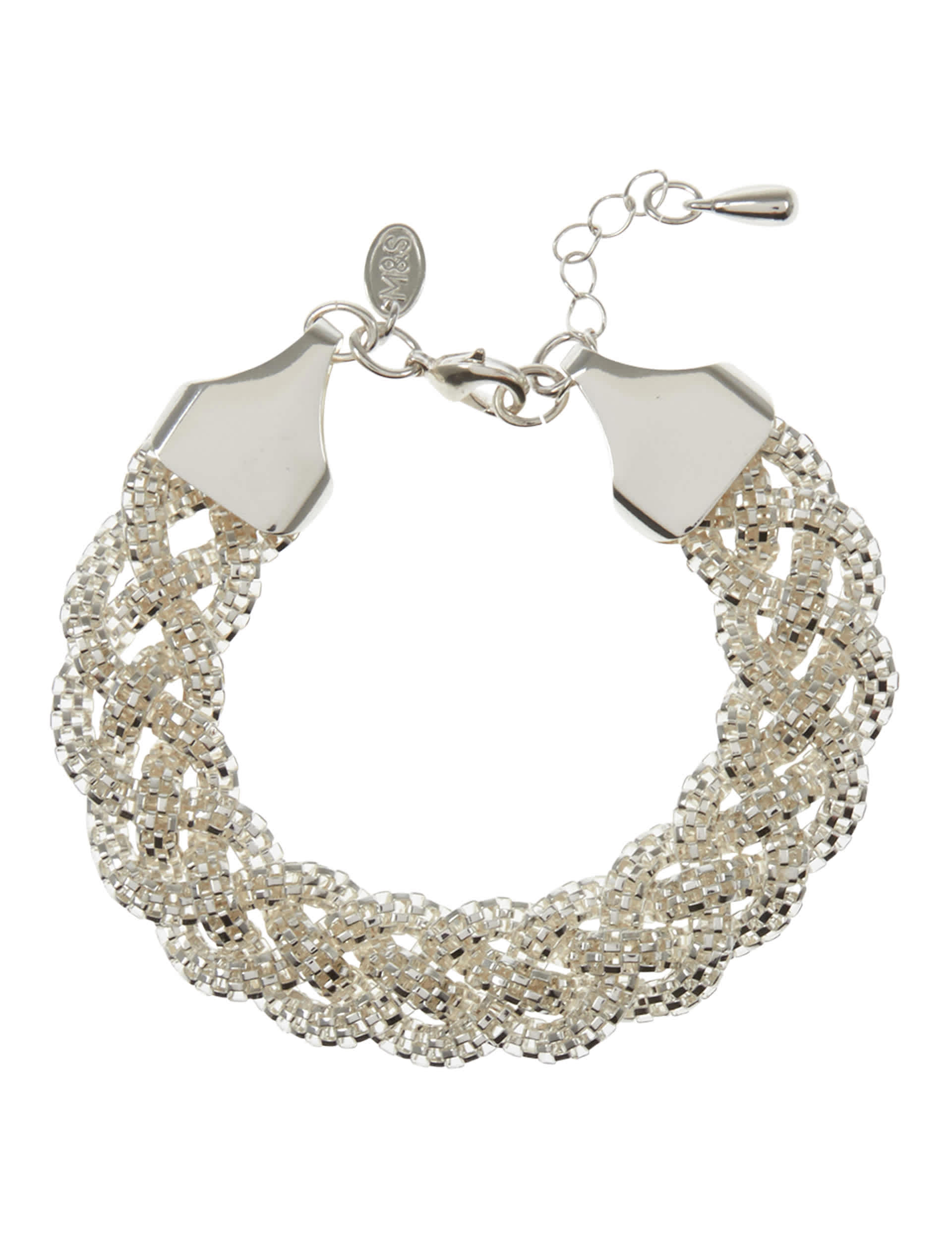 Silver Plated Plait Chain Bracelet | M&S Collection | M&S