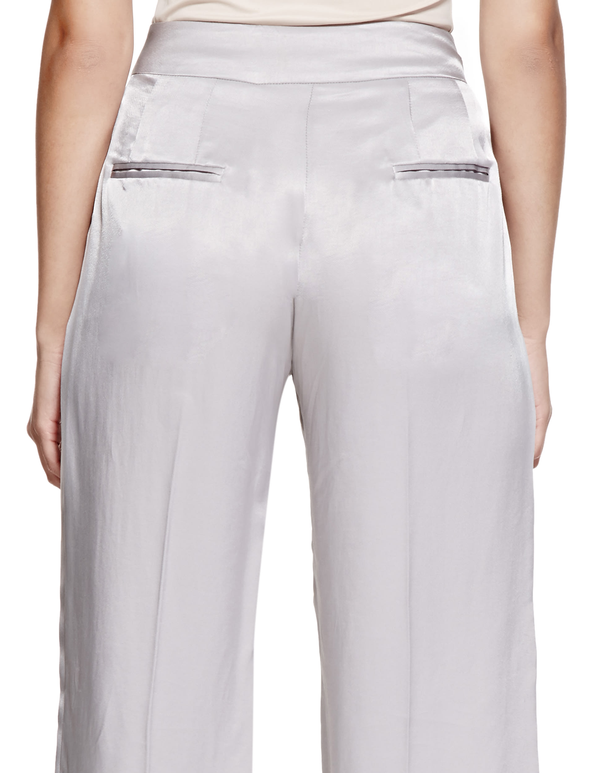 Silver cropped trousers store