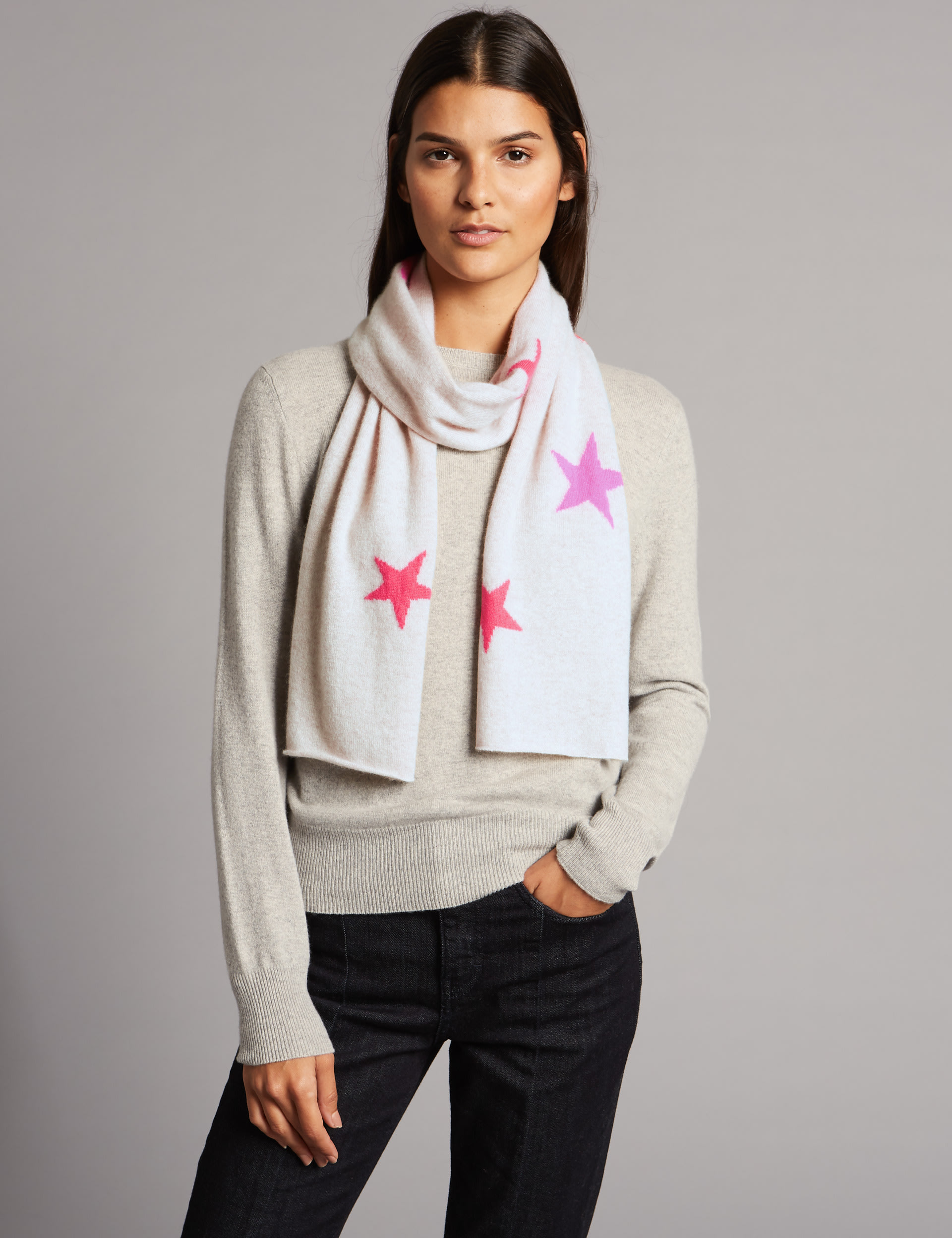 Pure Cashmere Star Print Scarf | Autograph | M&S IE