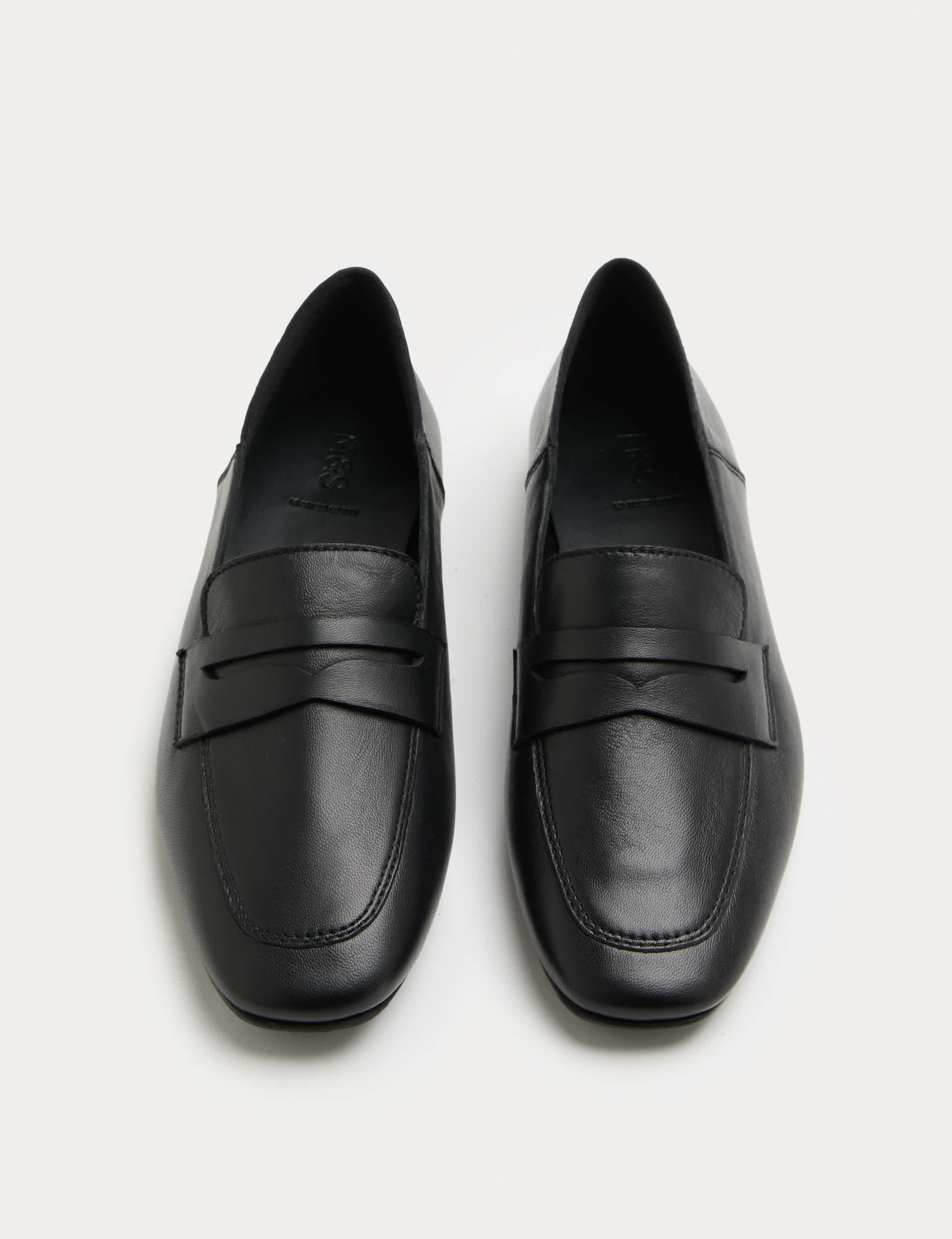 LEATHER FLAT CHISEL TOE LOAFERS | M&S
