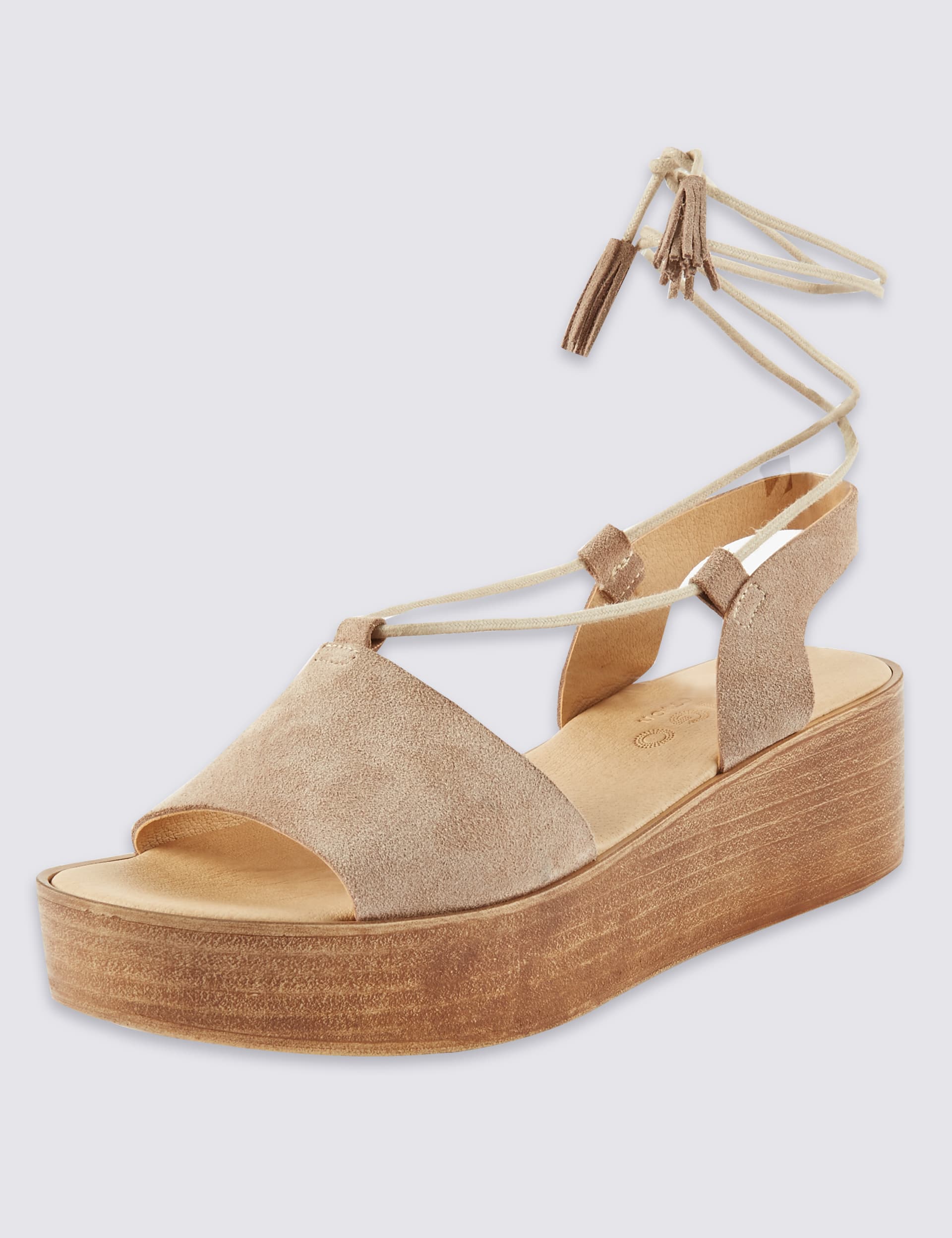 Stain Away™ Suede Two Part Wedge Sandals | Indigo Collection | M&S