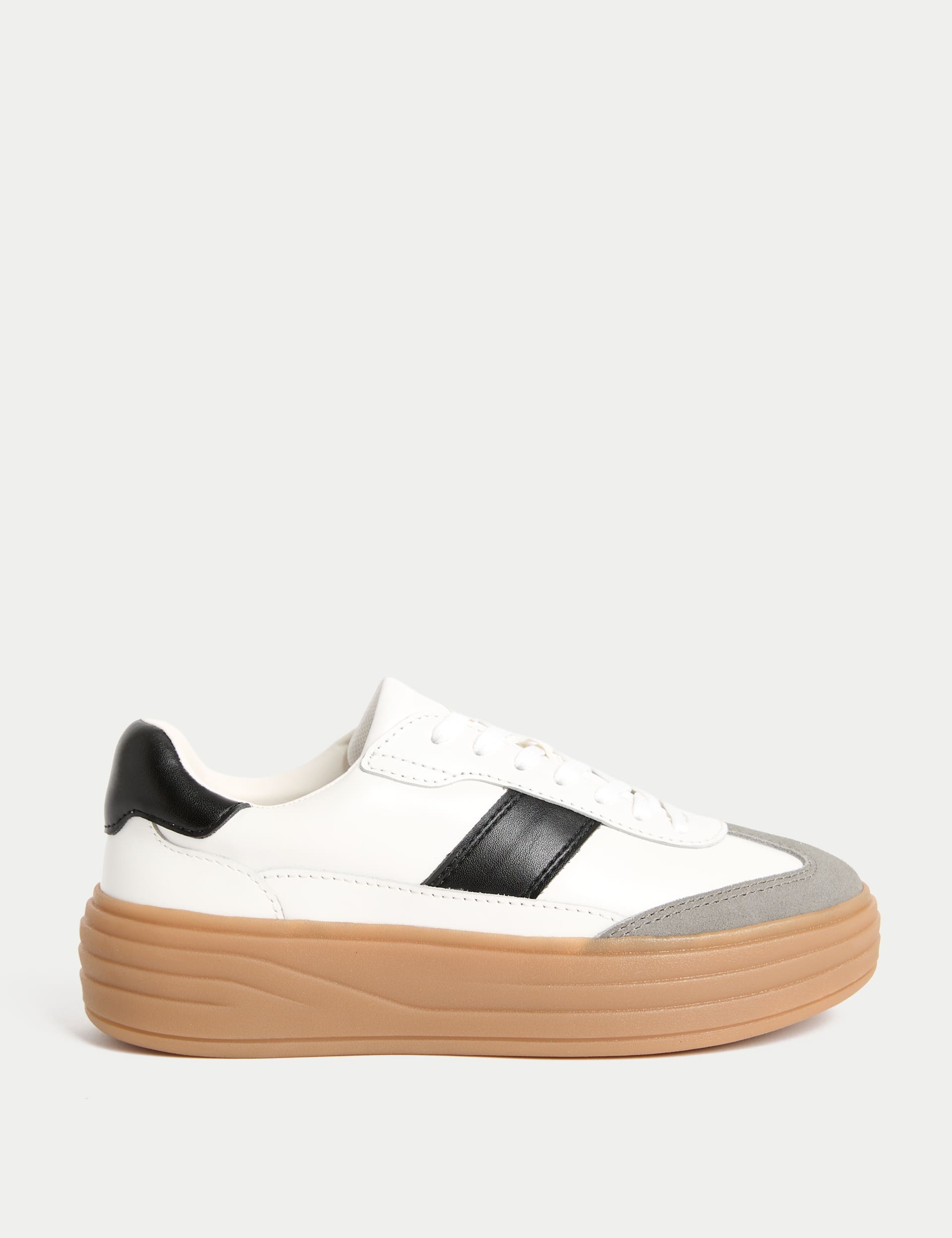 Leather Side Detail Platform Trainer | M&S Collection | M&S IE