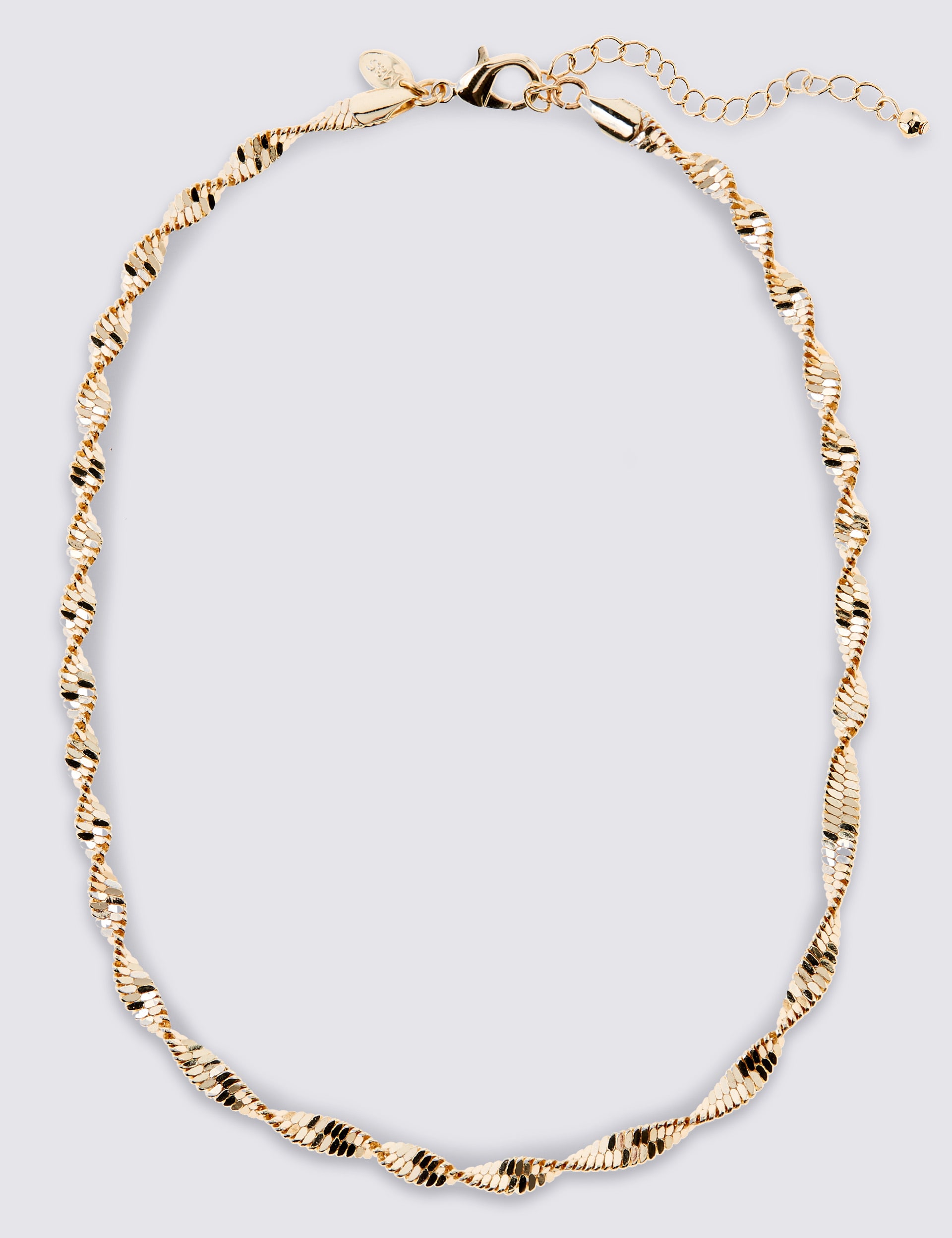 Gold Plated Twist Sparkle Rope Necklace | M&S Collection | M&S IE