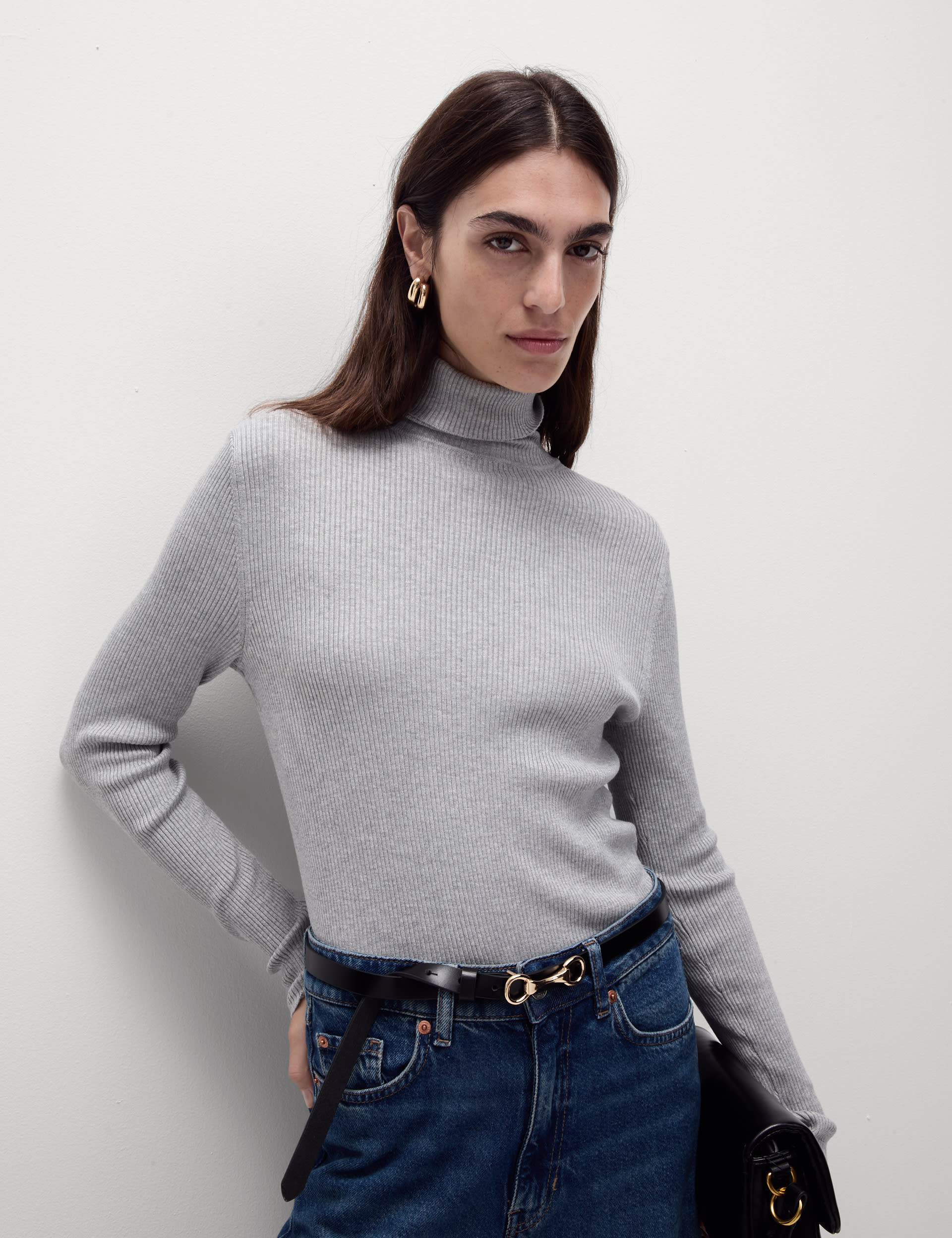 Ribbed Roll Neck Jumper Mands Collection Mands